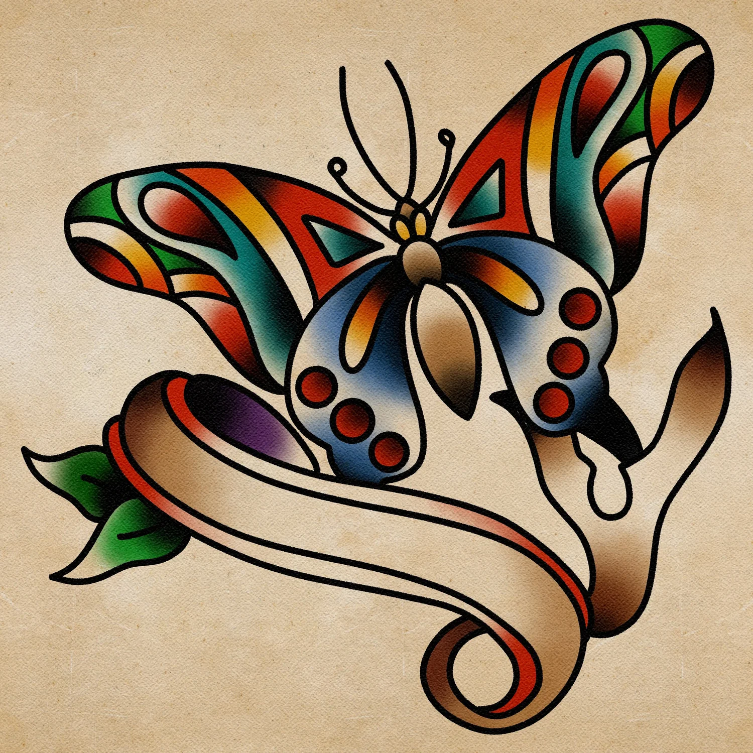 Traditional Butterfly Flash Tattoos | Procreate Brush Set