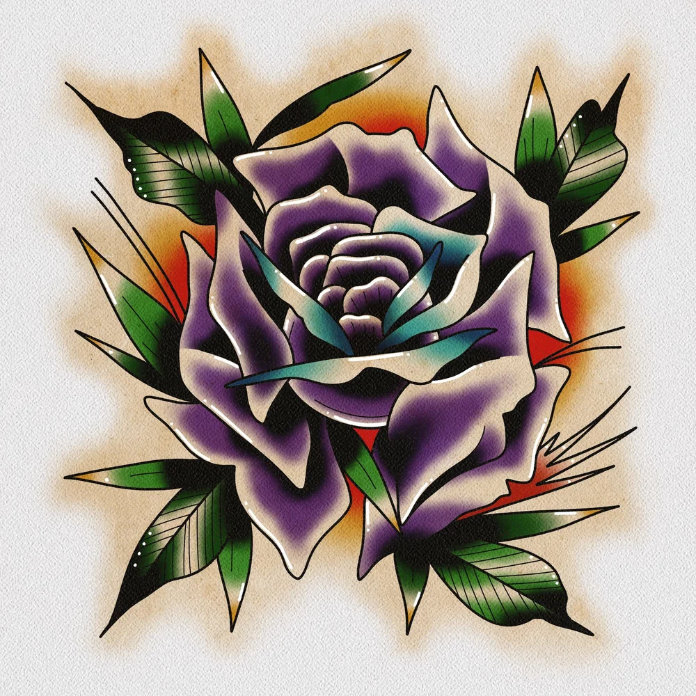 Traditional Rose Outline