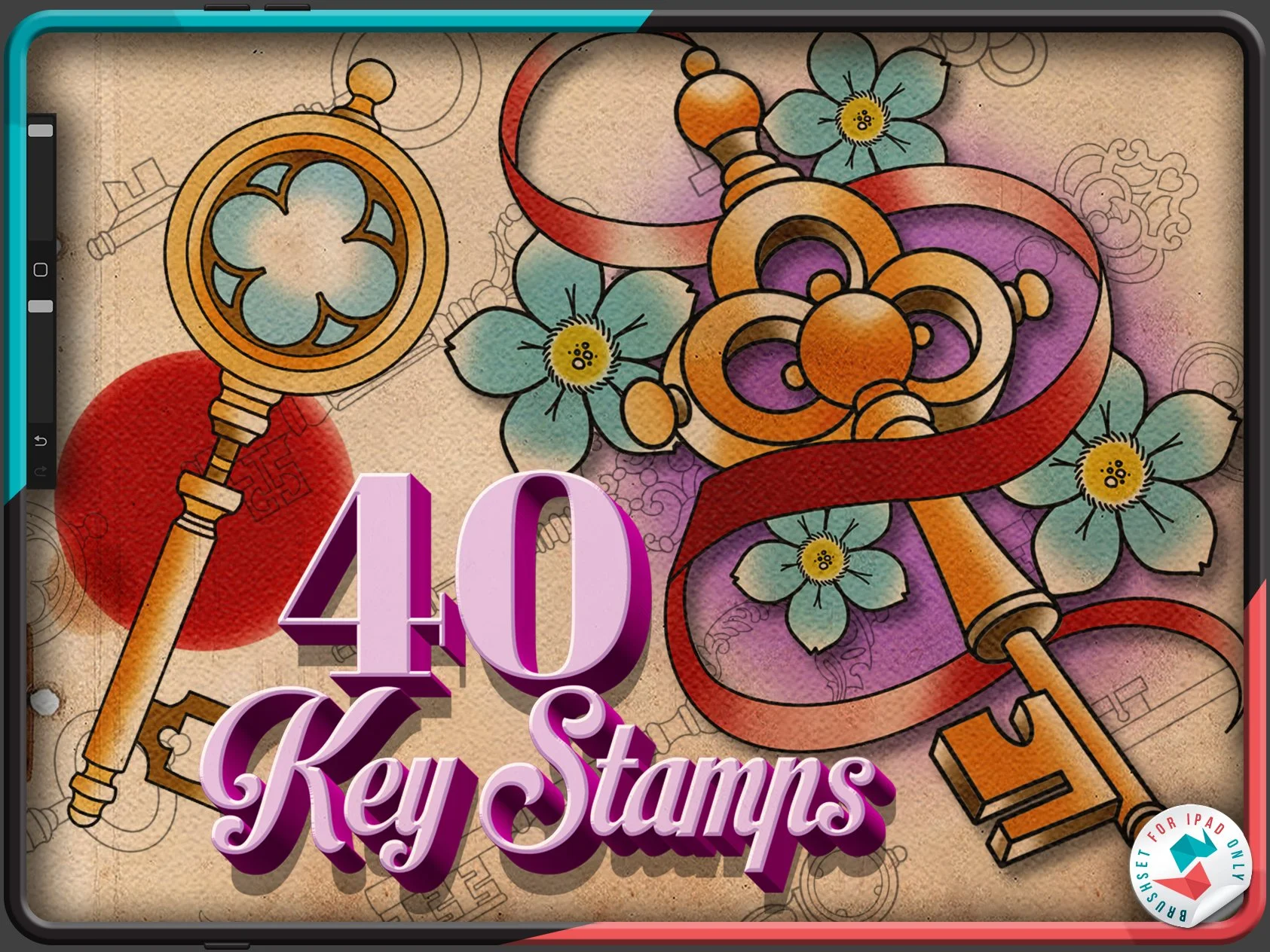 Neotraditional Lock & Keys | Procreate Brush Set