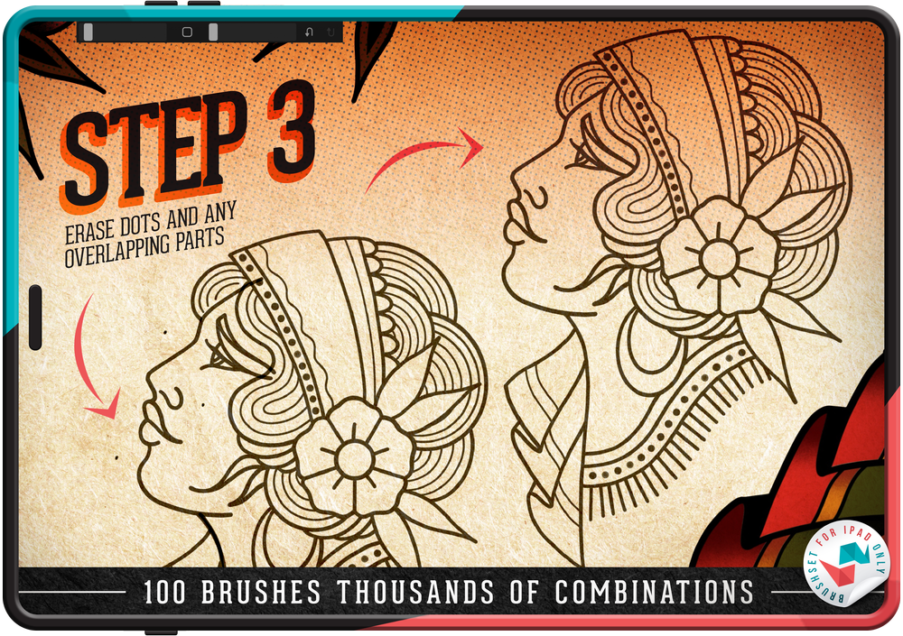 Lady Head Procreate Face Templates
