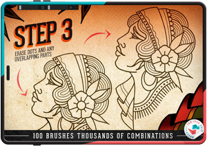 Lady Head Procreate Face Templates