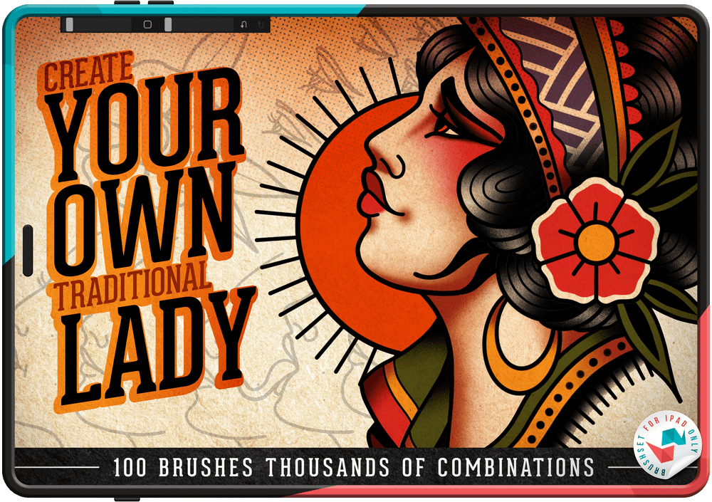 Lady Head Procreate Face Templates
