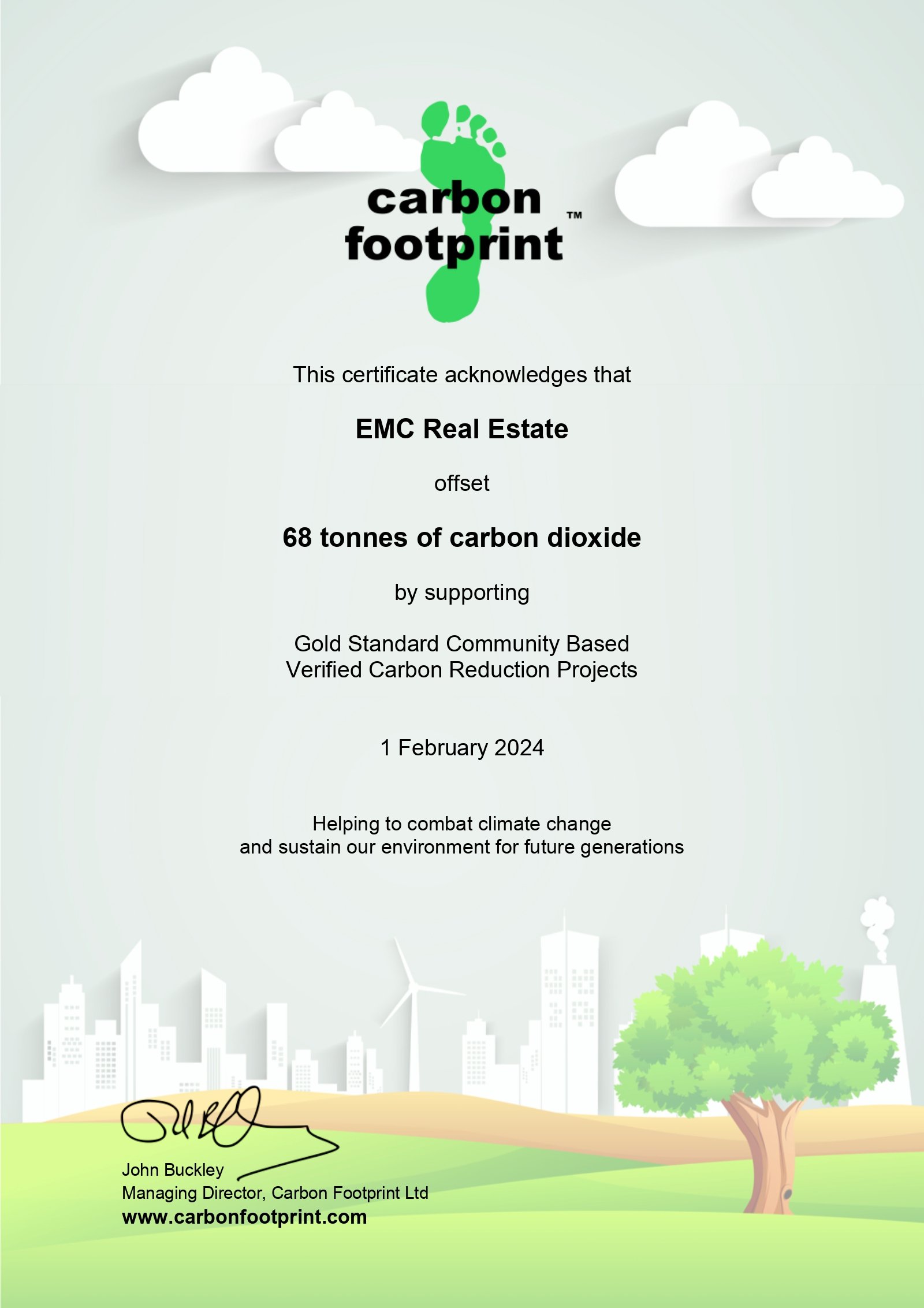 Environmental statement — EMC Real Estate