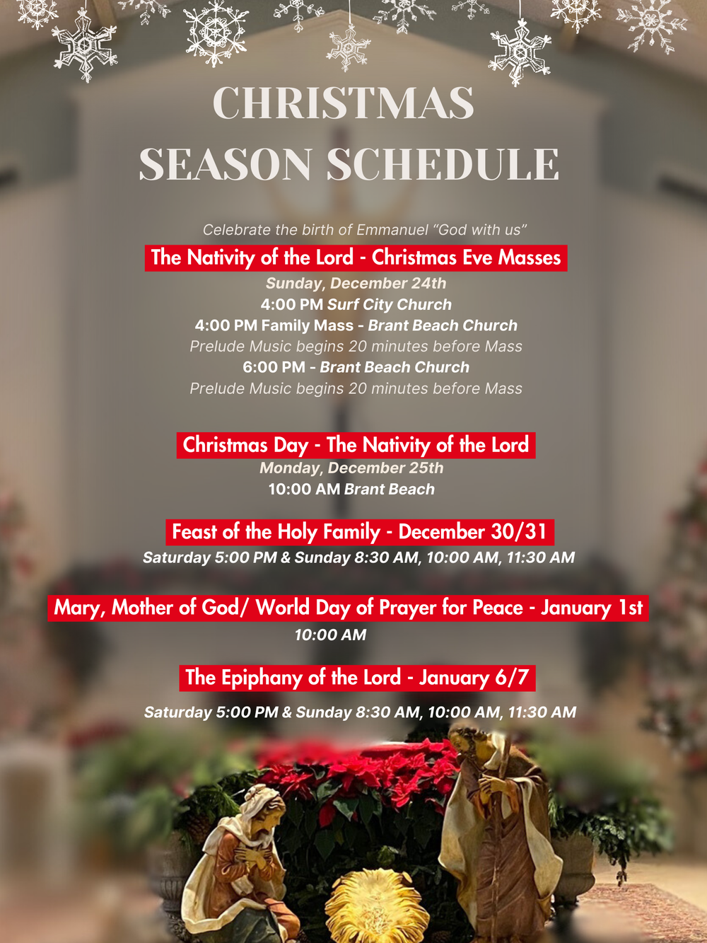 Christmas Season Schedule — St. Francis of Assisi Parish LBI
