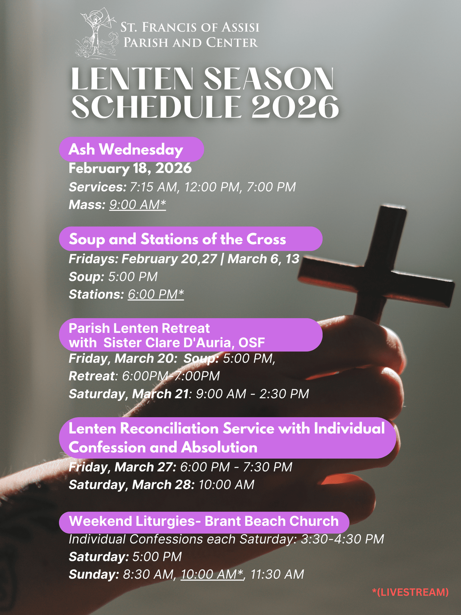 LENTEN SEASON SCHEDULE 2026 — St. Francis of Assisi Parish LBI
