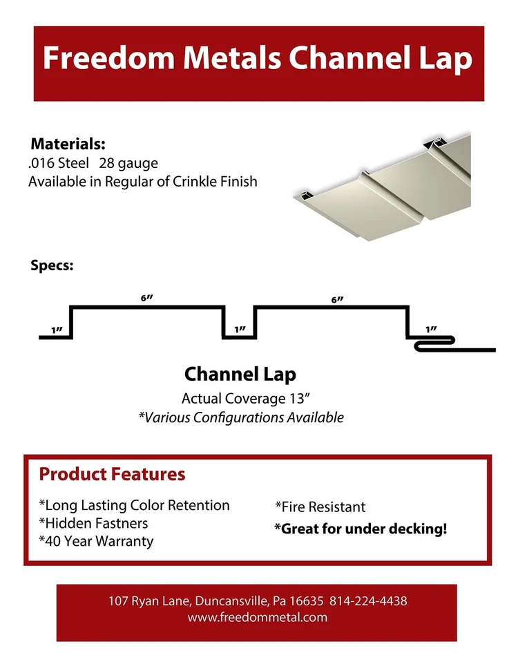Metal Channel Lap Siding — Freedom Metals