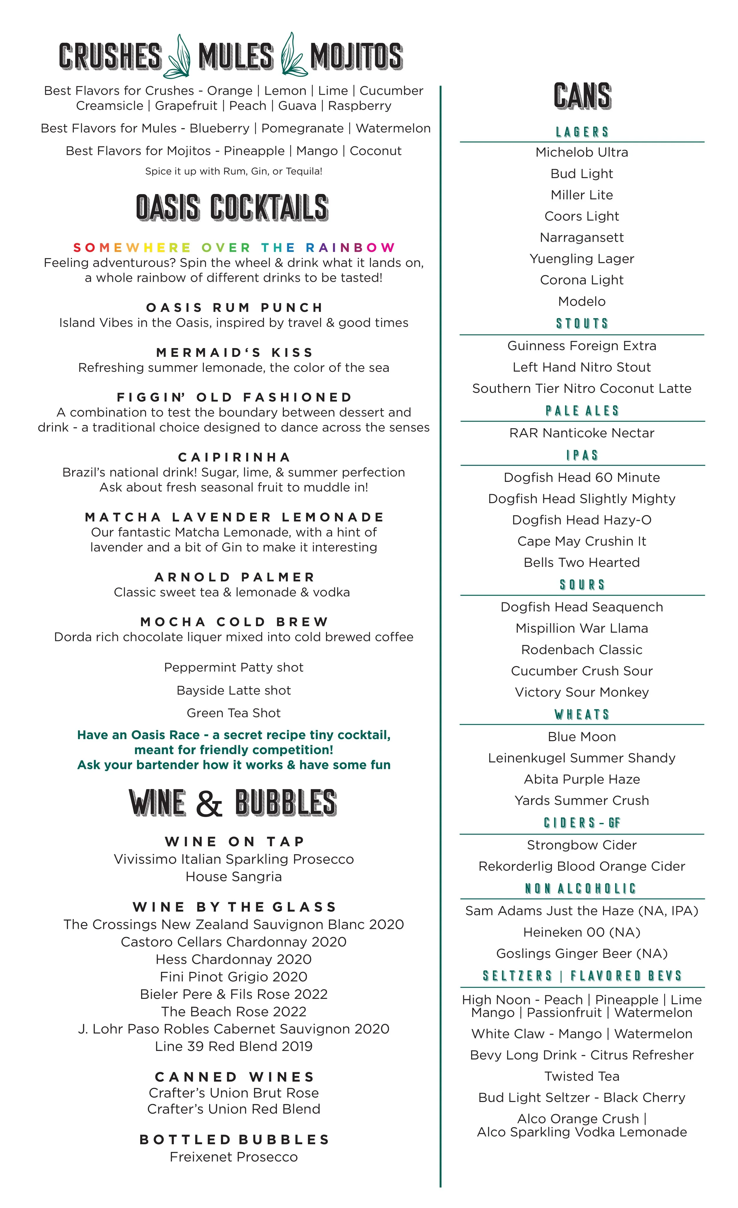 Full Menu — Somewhere