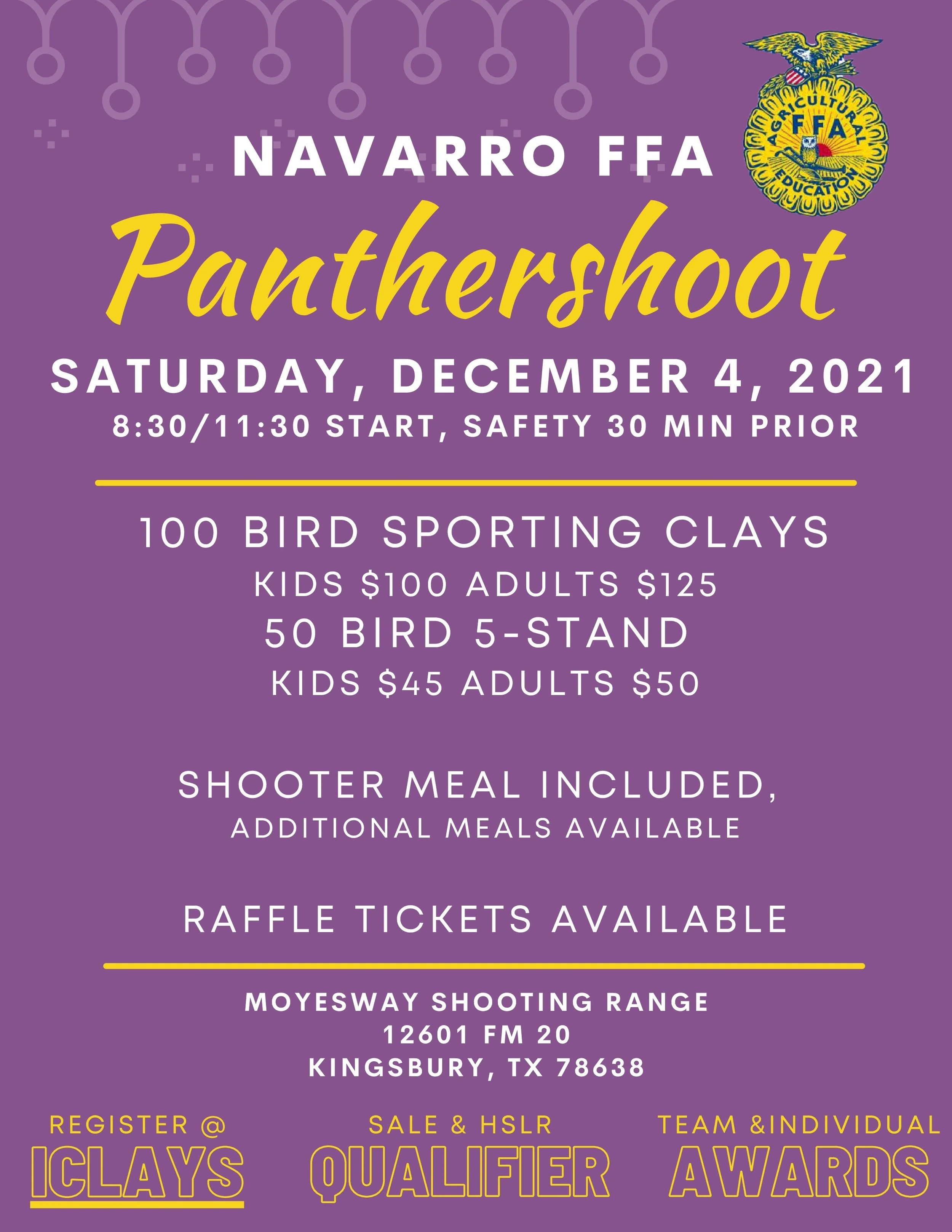 The Panther Shoot Out Benefiting the Navarro FFA Shotgun Team ...