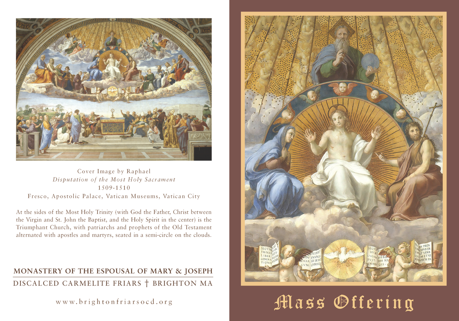 Mass Card (Holy Trinity) — Monastery of the Espousal of Mary & Joseph