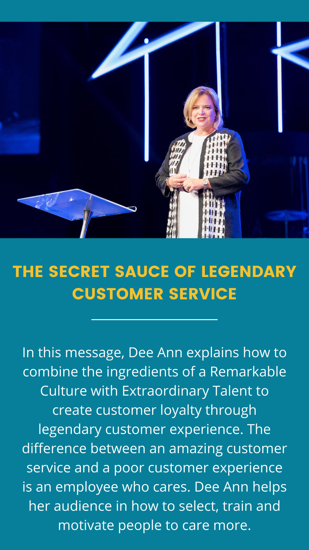 Speaking — Dee Ann Turner