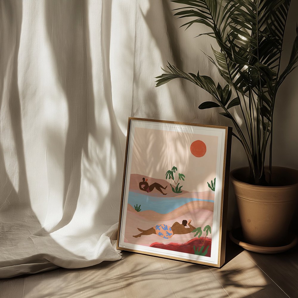 Mid Afternoon Nap Art Print – Tranquil & Whimsical Tropical Art ...