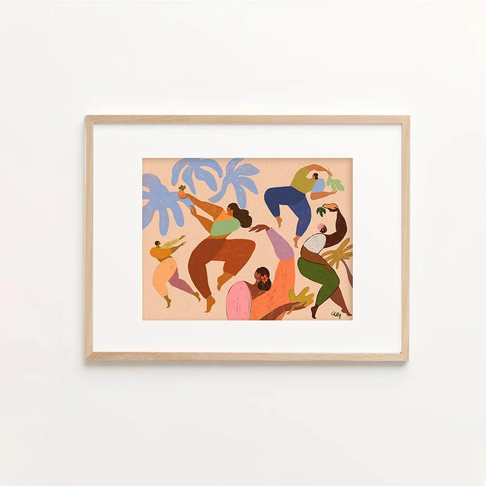 Dance Under the Moonlight Art Print - Bold and Vibrant Contemporary ...