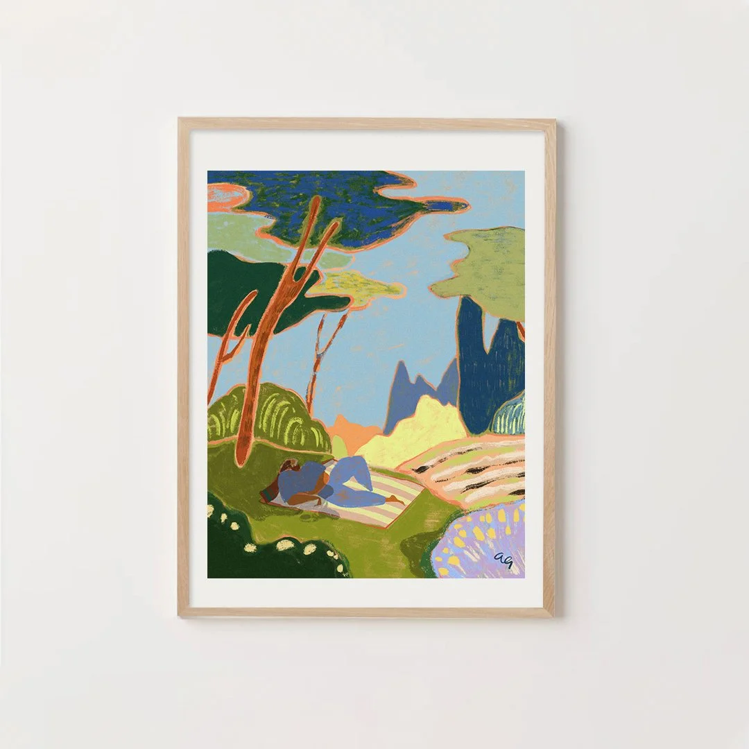 Mid Afternoon Nap Art Print – Tranquil & Whimsical Tropical Art ...