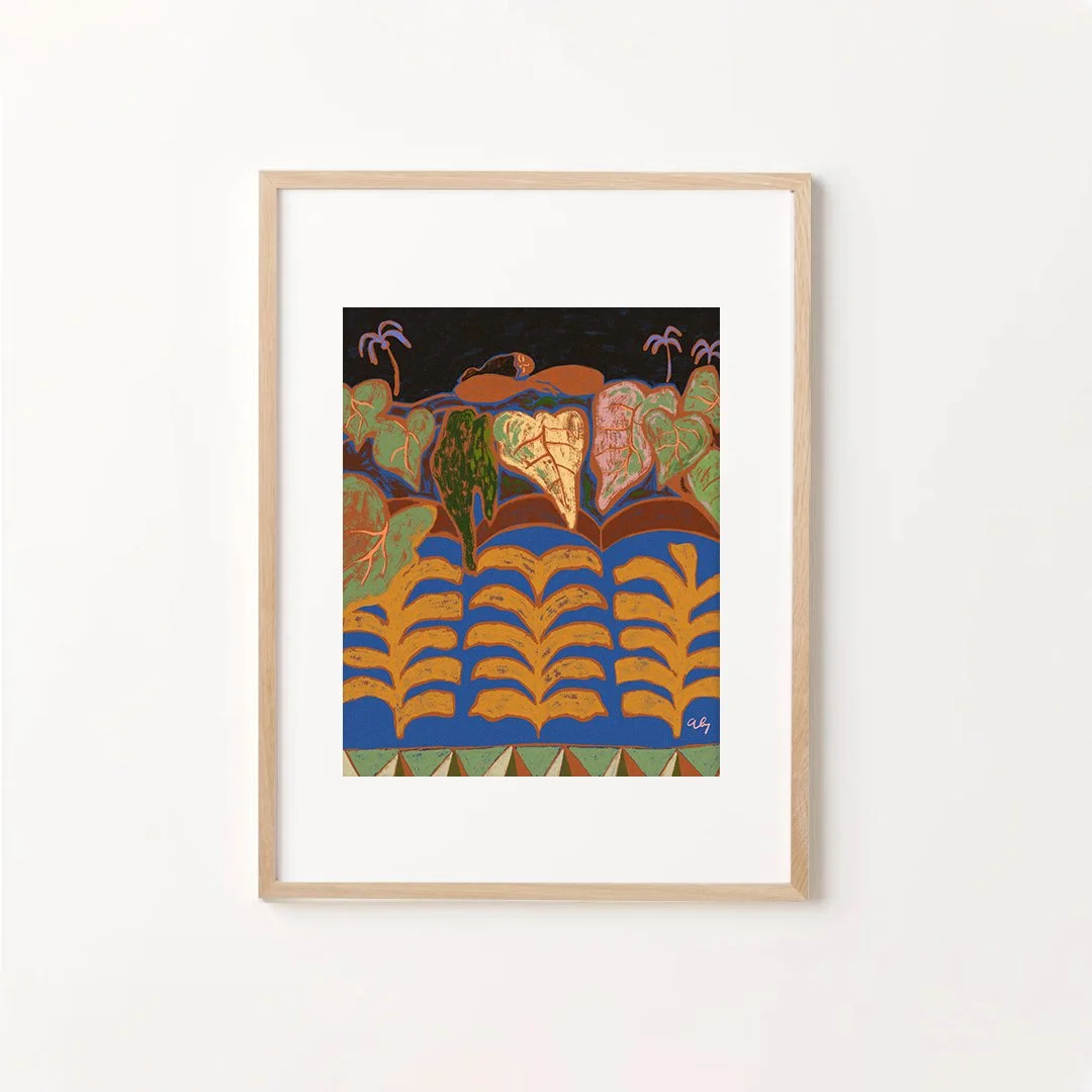 Mid Afternoon Nap Art Print – Tranquil & Whimsical Tropical Art ...