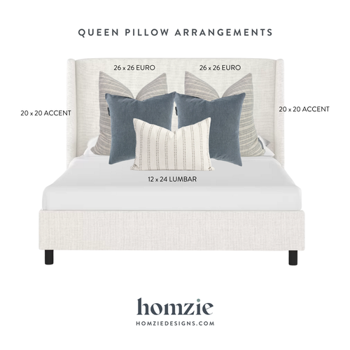 How to Arrange Pillows on a Queen Size Bed — Homzie Designs