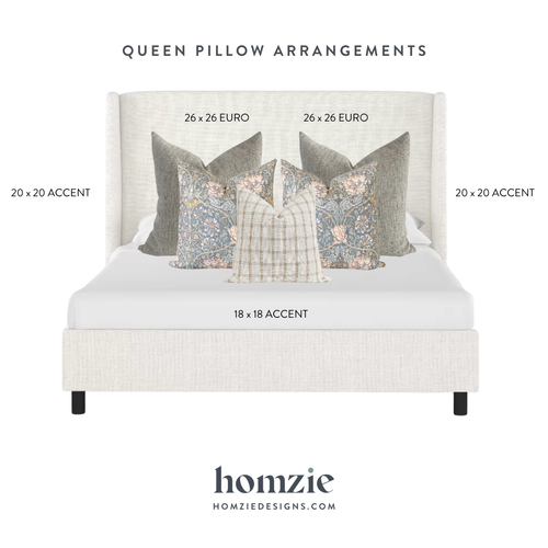 How to Arrange Pillows on a Queen Size Bed — Homzie Designs