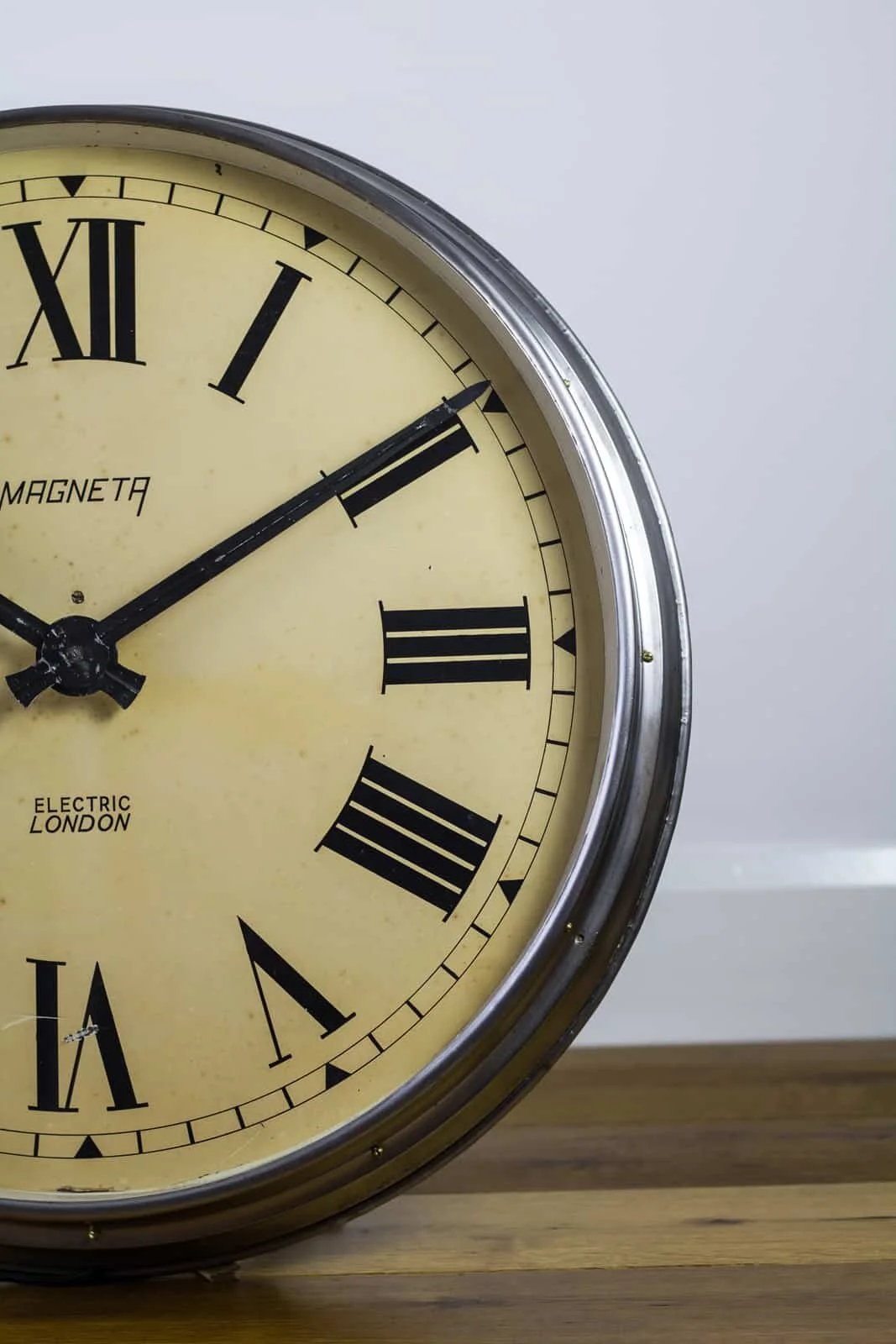 Large Magneta Electric Station Wall Clock — Antiques Workshop ...