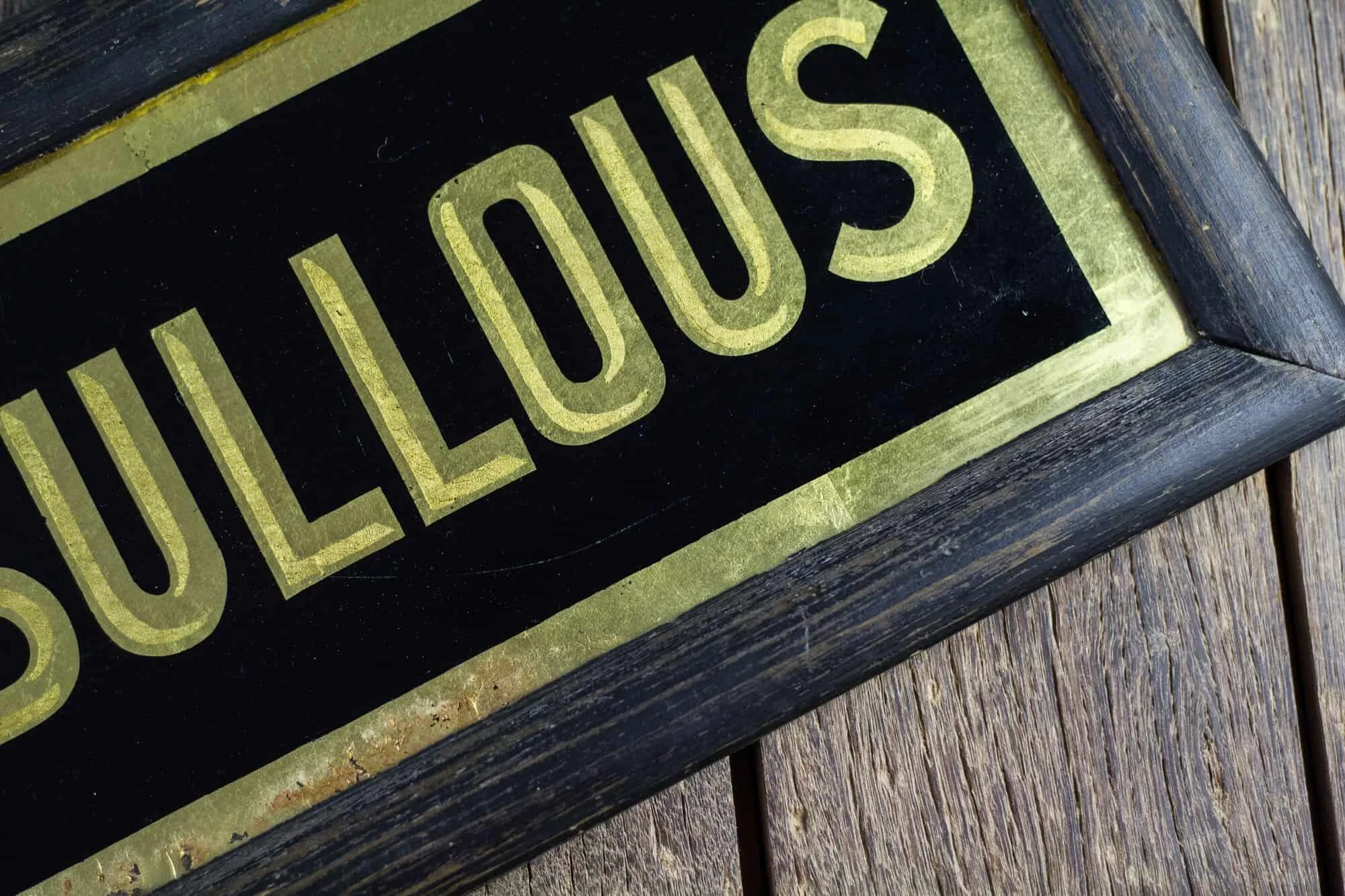 'Bullous' Reverse Painted Sign — Antiques Workshop | Exceptional ...