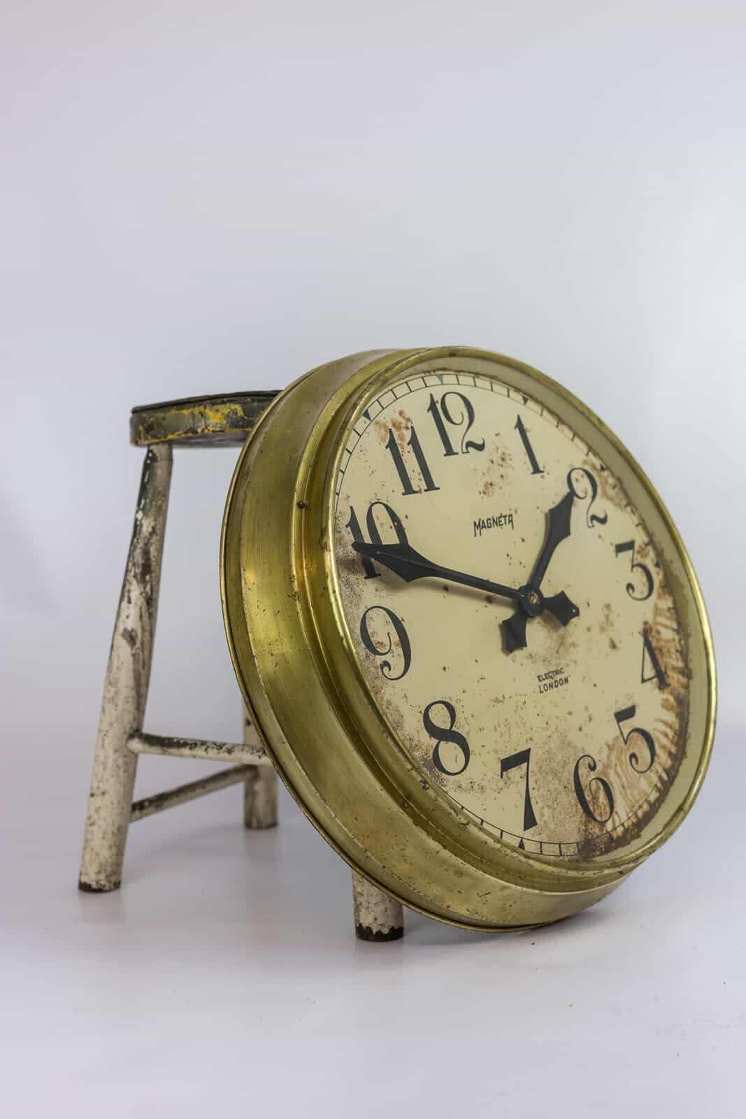 Large Brass Magneta Clock — Antiques Workshop | Exceptional Vintage ...