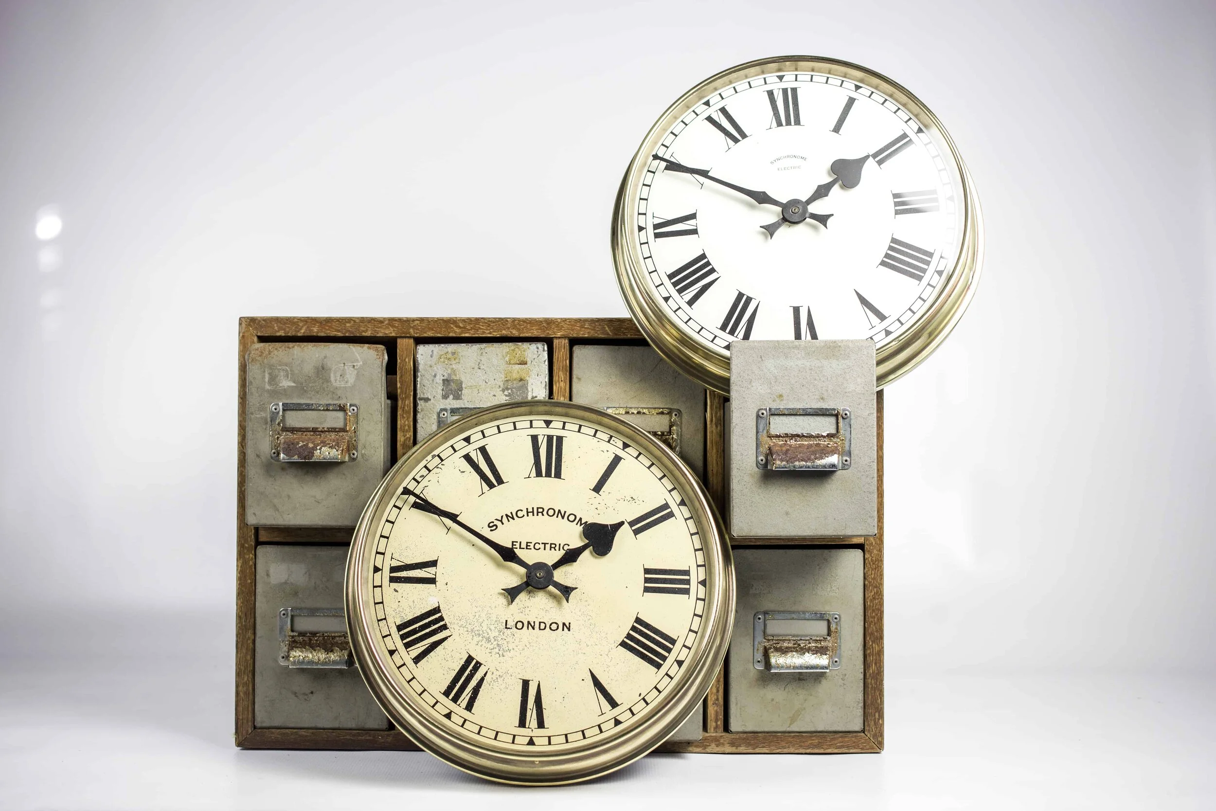 12" Brass Synchronome Clock — Antiques Workshop | Exceptional Vintage ...