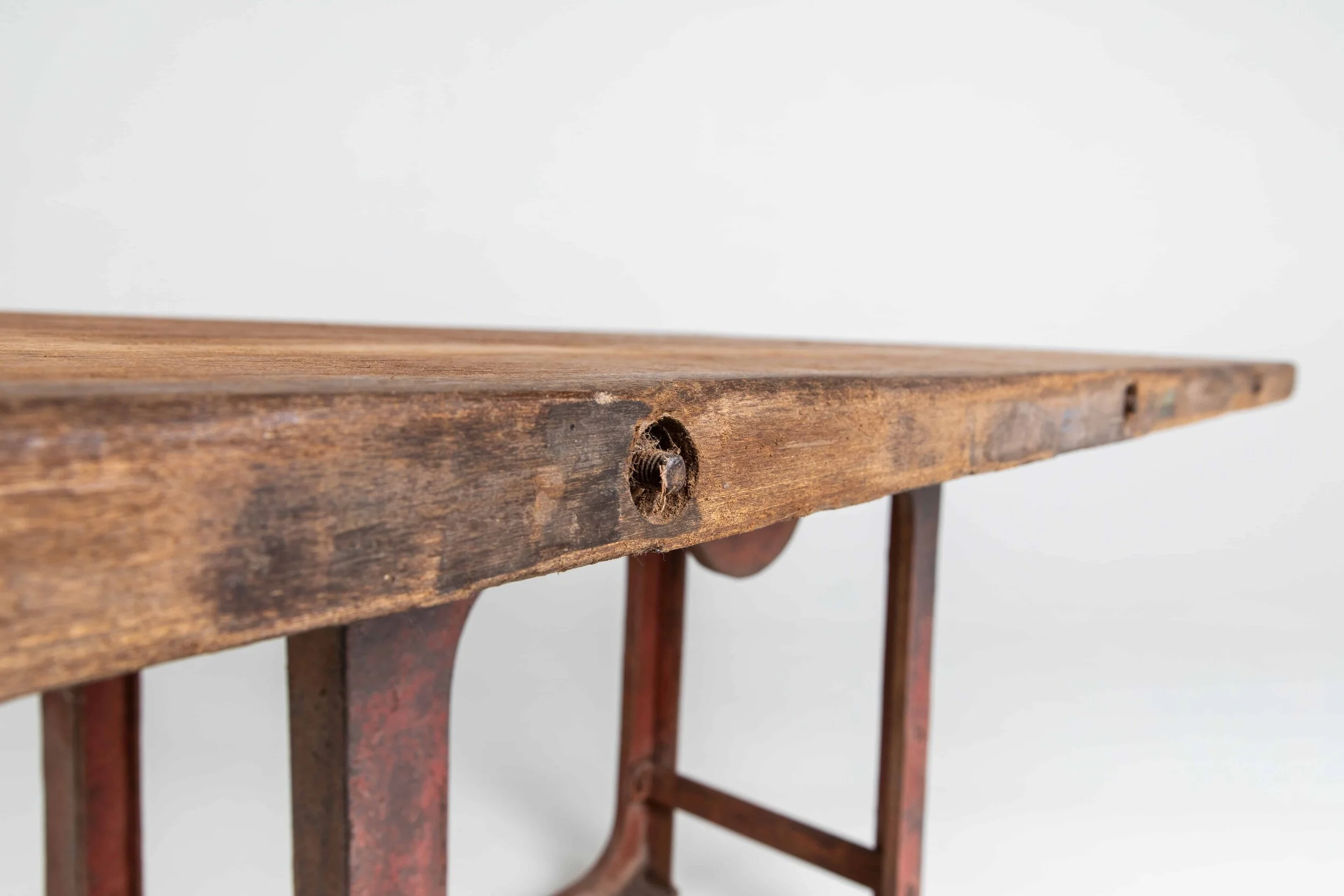 Antique Industrial Mahogany & cast iron table — Antiques Workshop ...