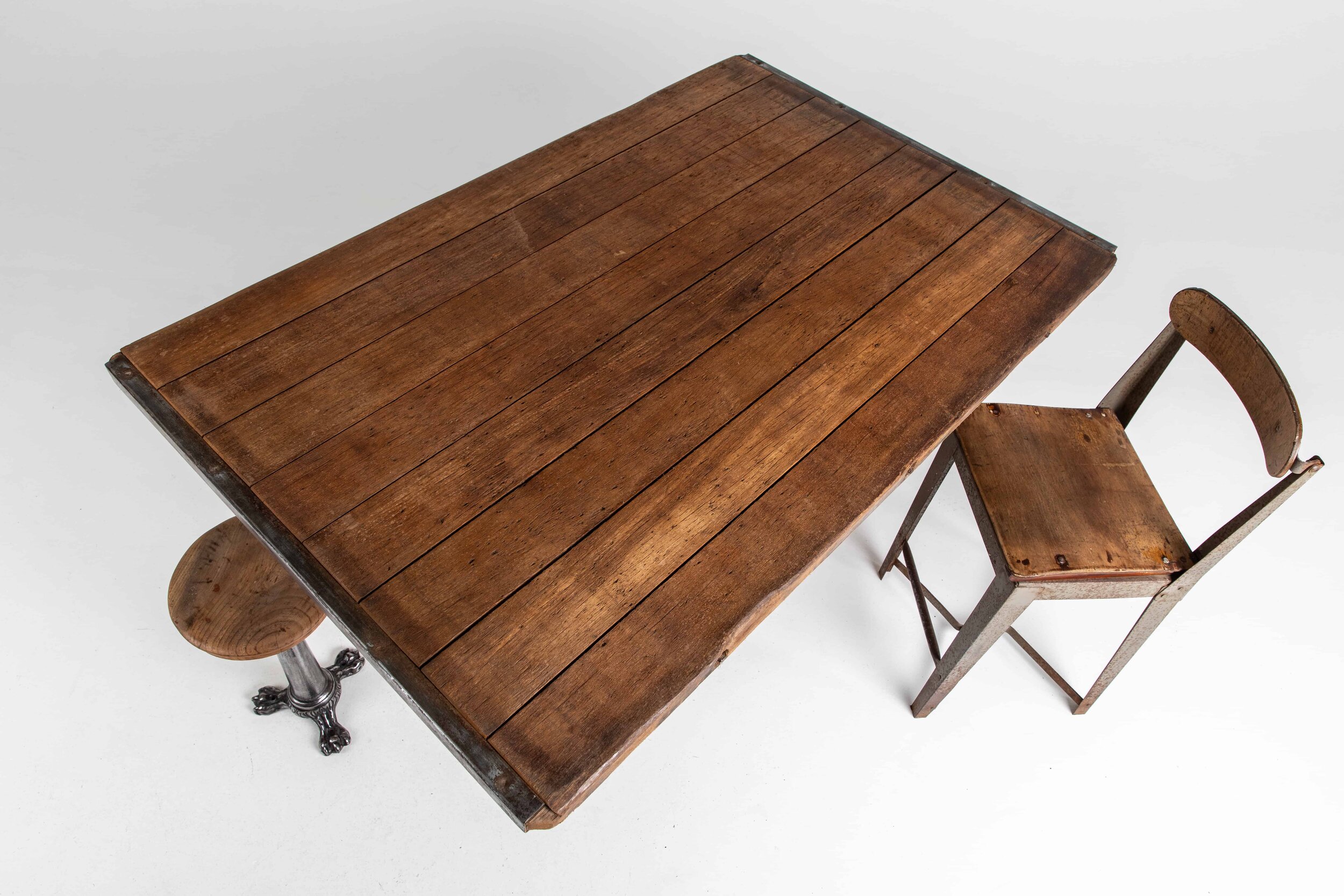 Antique Industrial Mahogany & cast iron table — Antiques Workshop ...