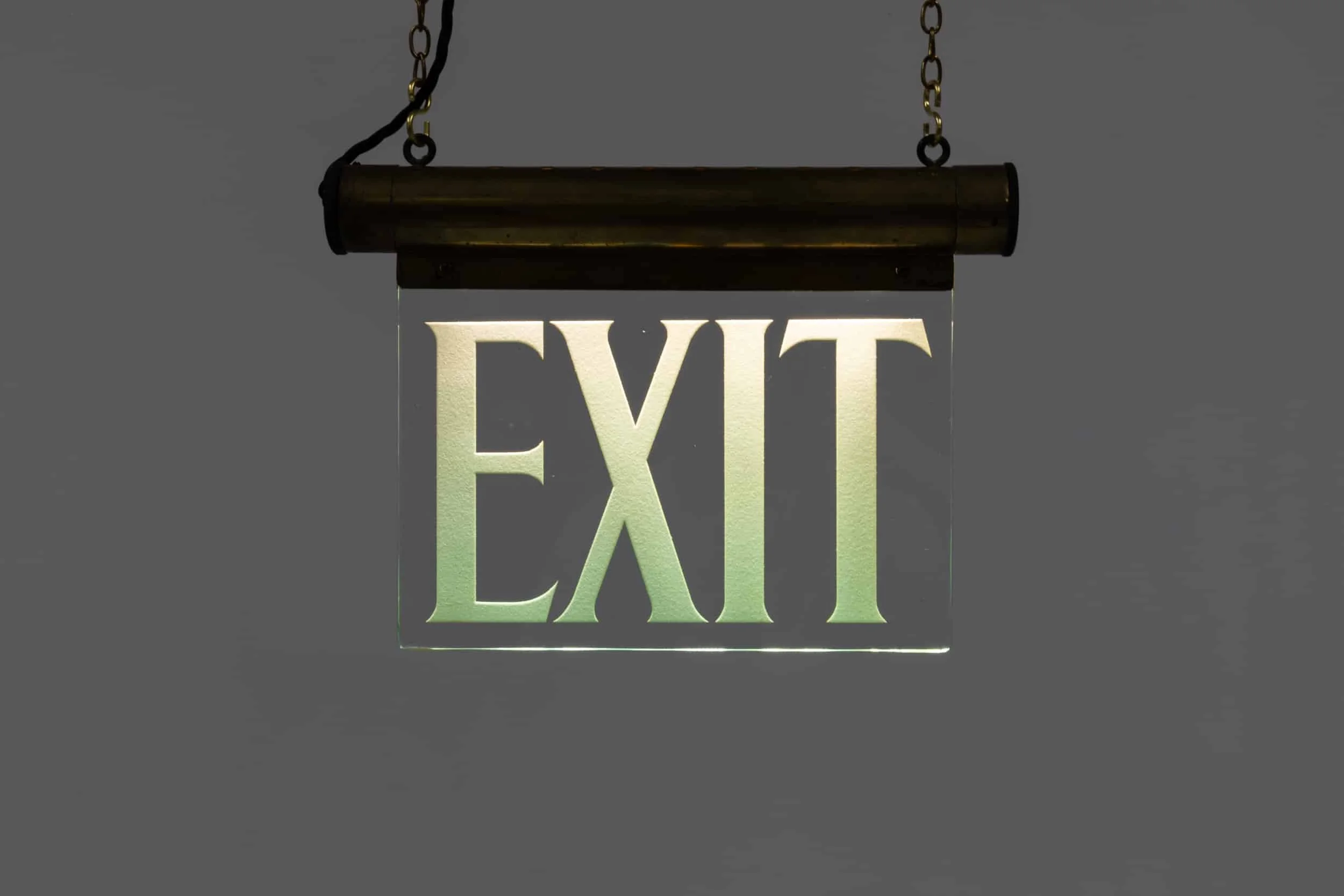 Art Deco Internalite 'Exit' Illuminated Sign — Antiques Workshop ...