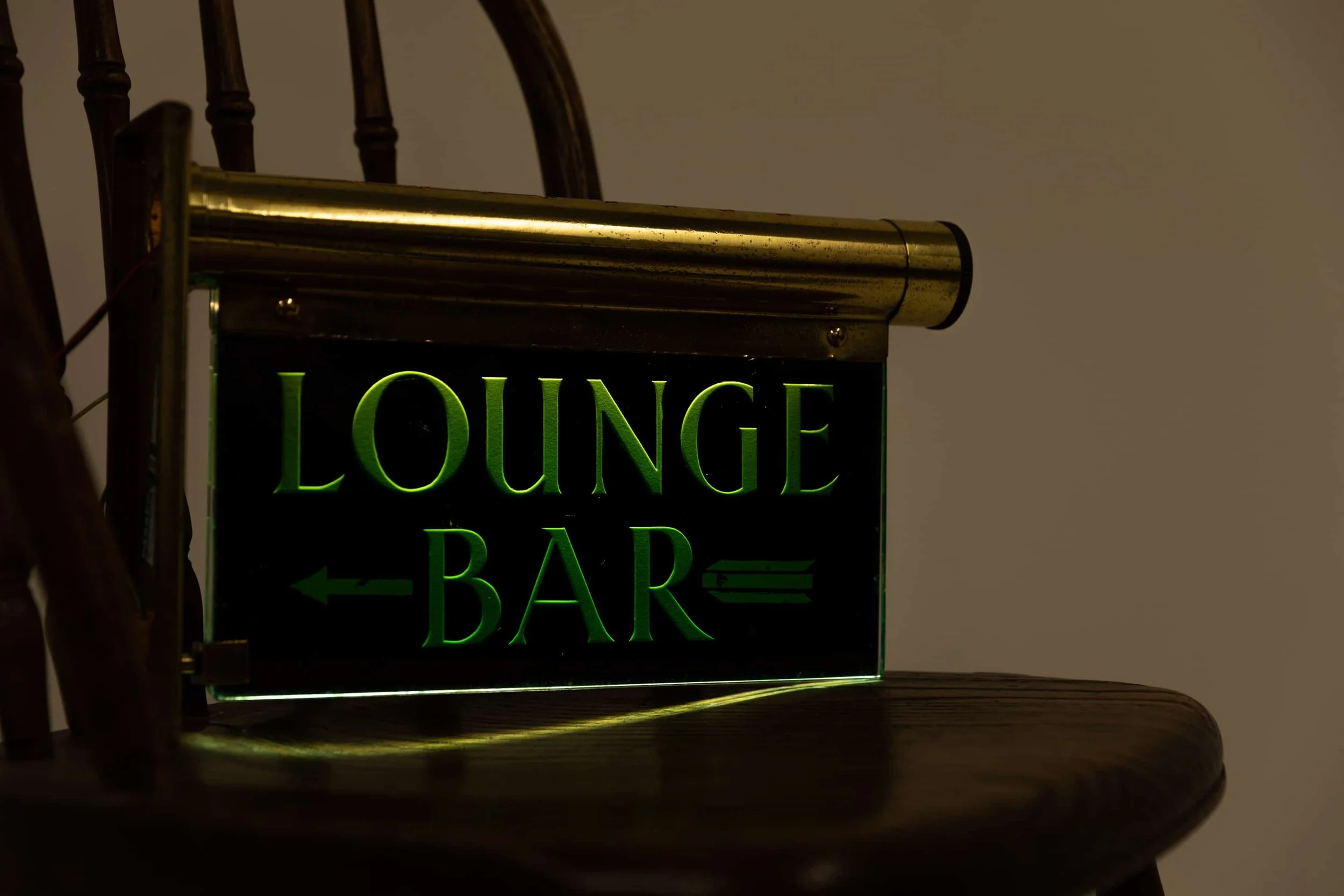 Art Deco Brass Illuminated 'Lounge Bar' Internalite Sign — Antiques ...
