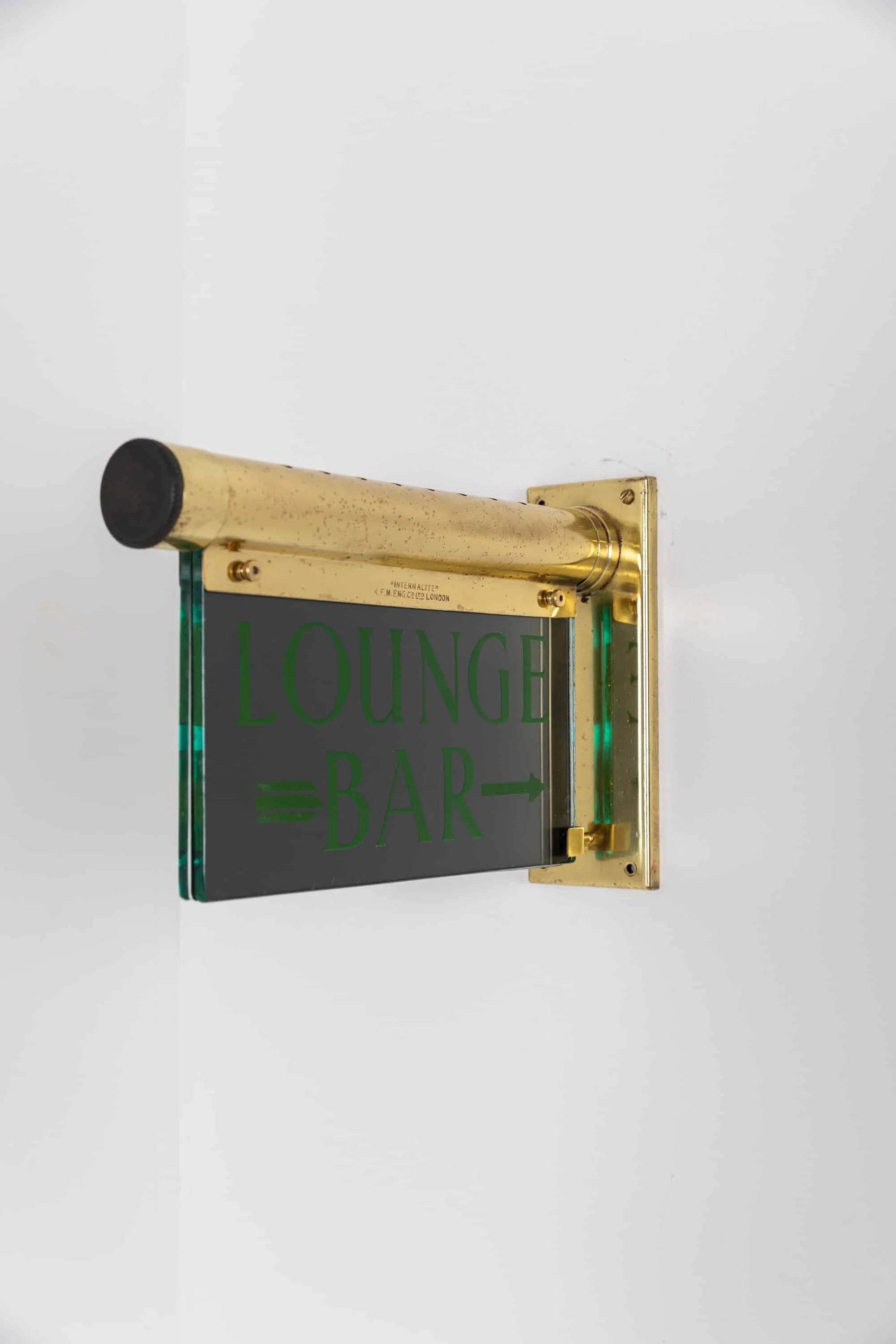 Art Deco Brass Illuminated 'Lounge Bar' Internalite Sign — Antiques ...