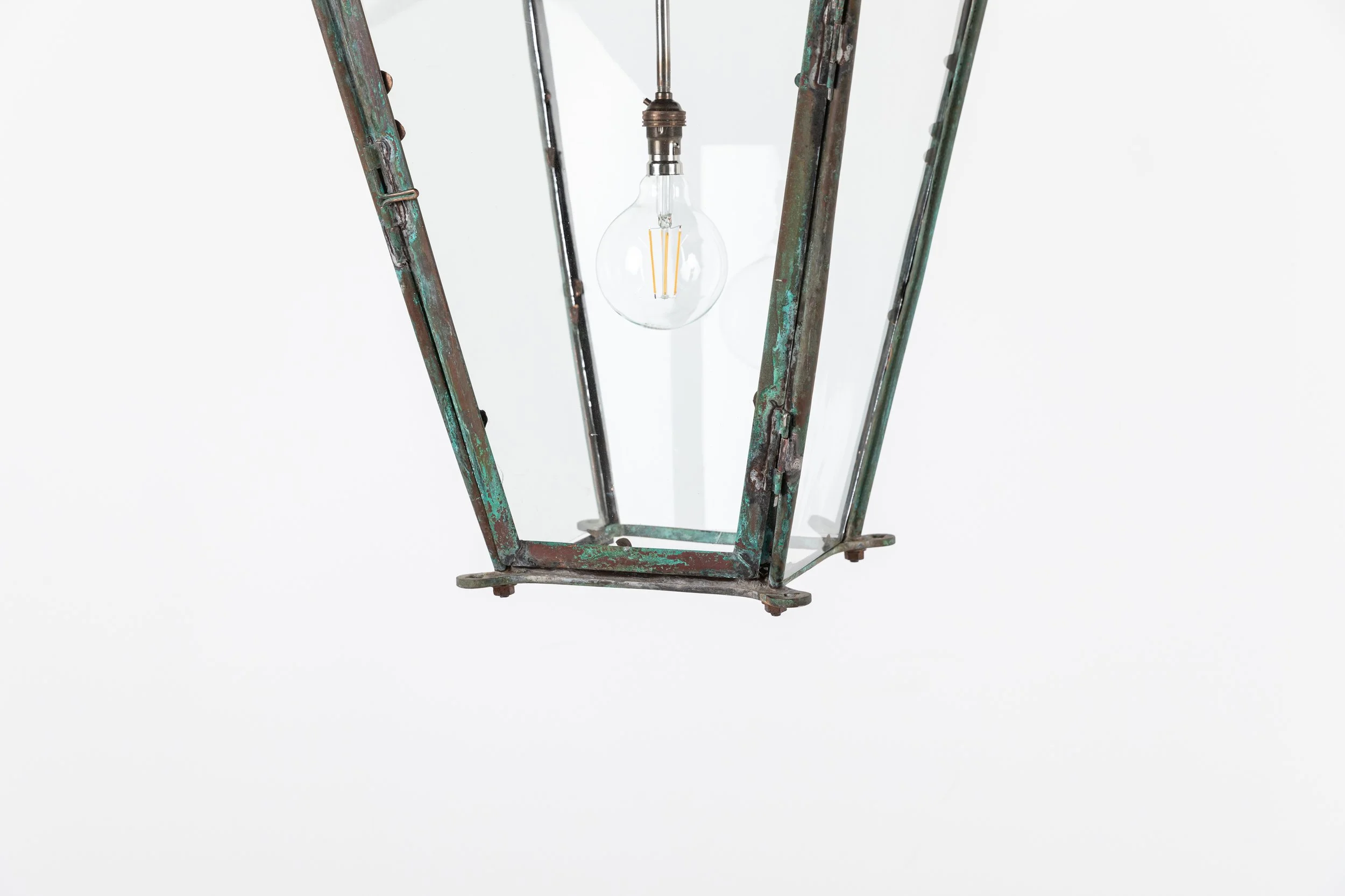 Copper street lantern with natural verdigris made in England. c.1860 ...