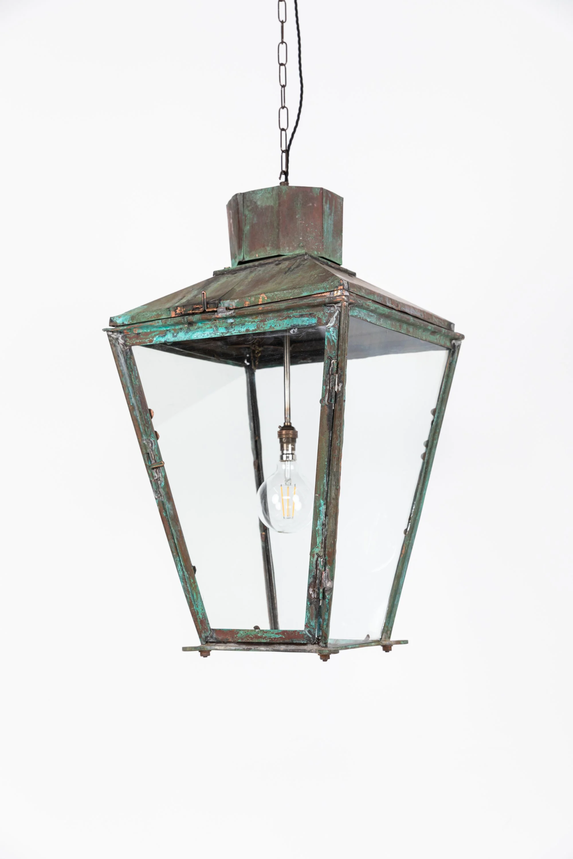 Copper street lantern with natural verdigris made in England. c.1860 ...