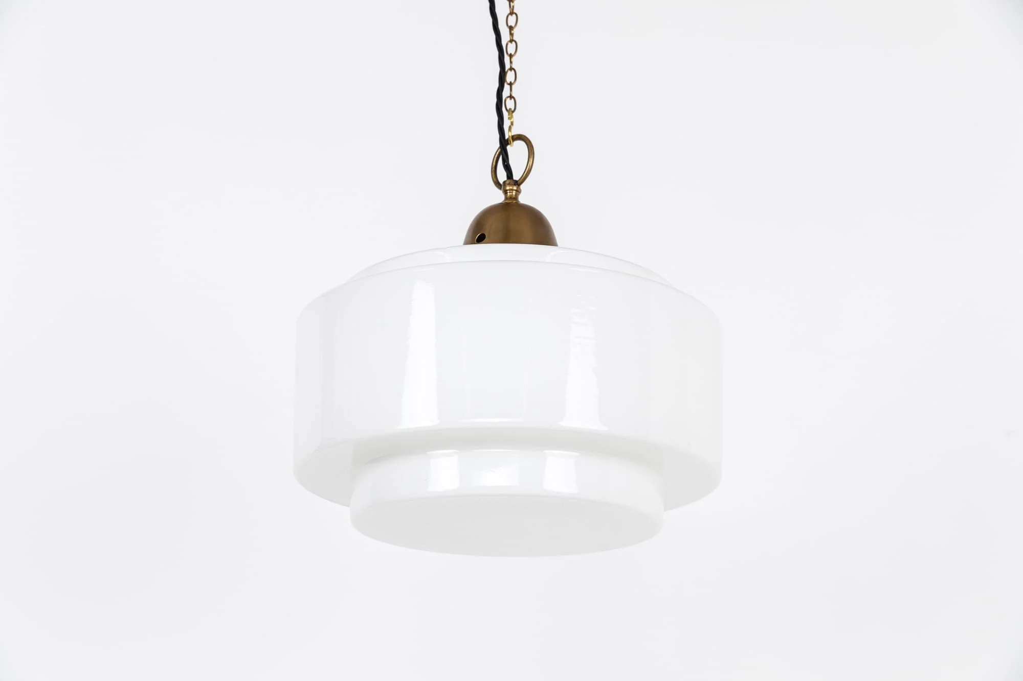 14" Cylindrical Stepped Opaline Light — Antiques Workshop | Exceptional ...