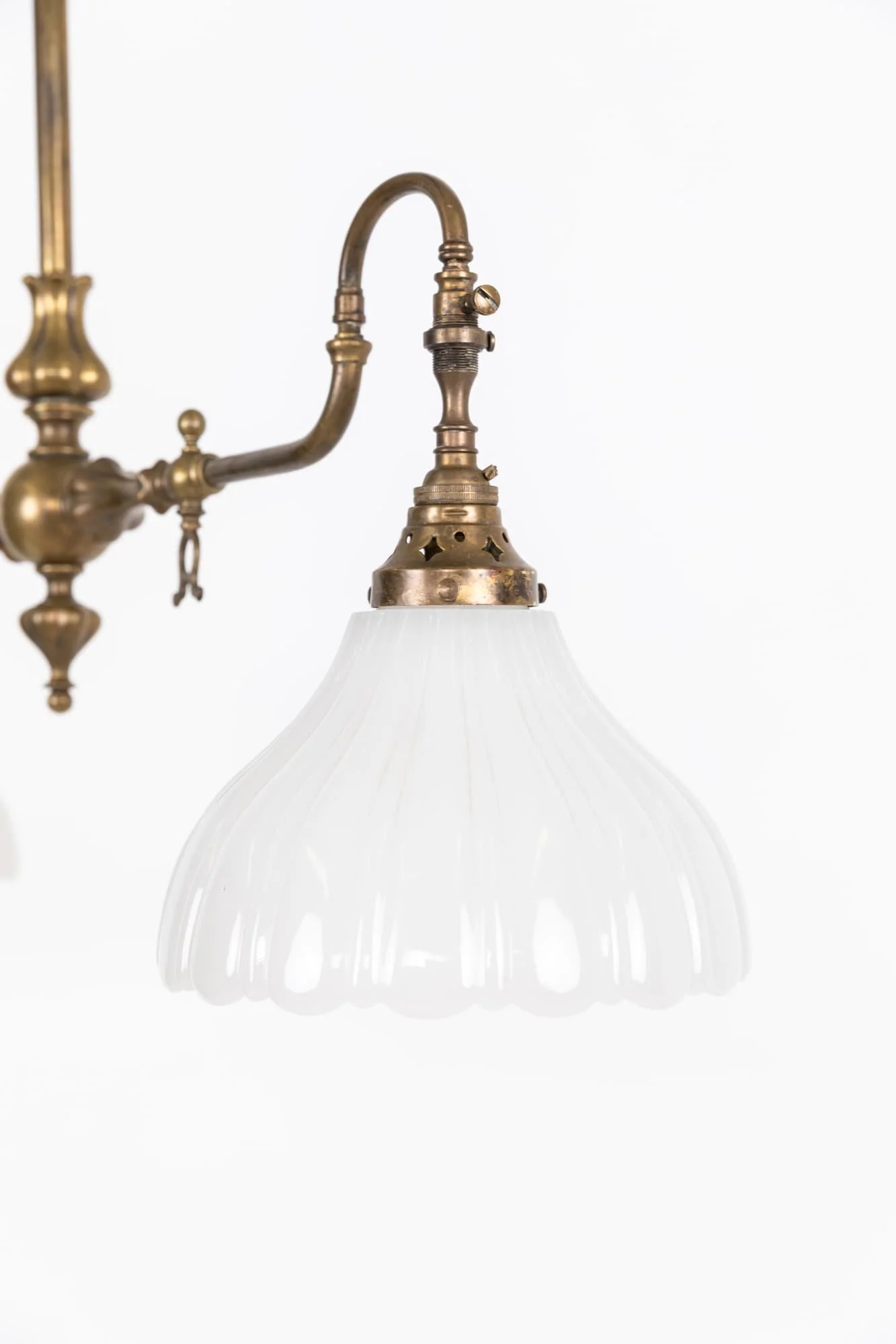 Elegant Moonstone Gasolier Ceiling Light — Antiques Workshop ...