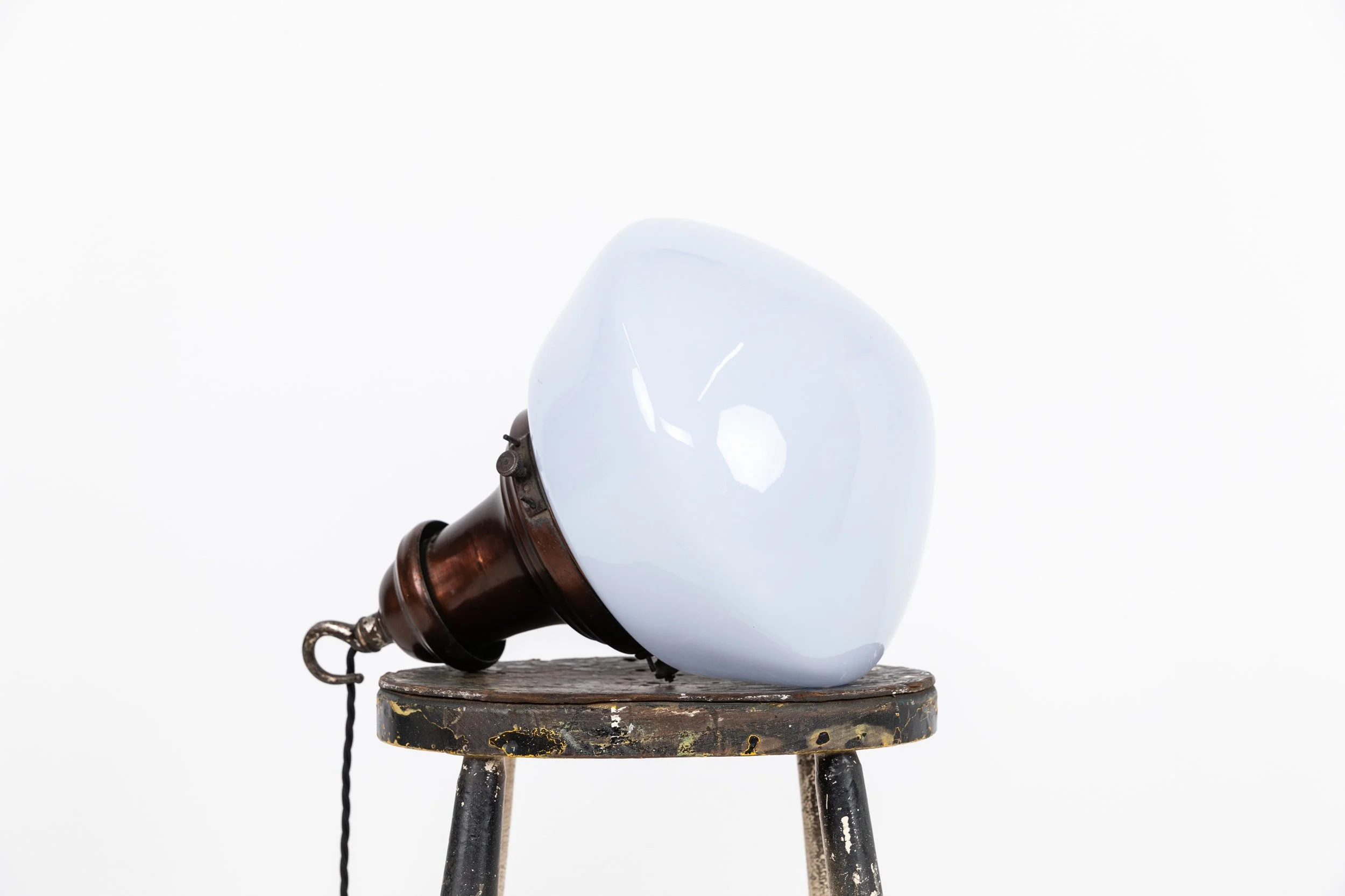 12" GEC Oval Opaline Pendant Light — Antiques Workshop | Exceptional ...