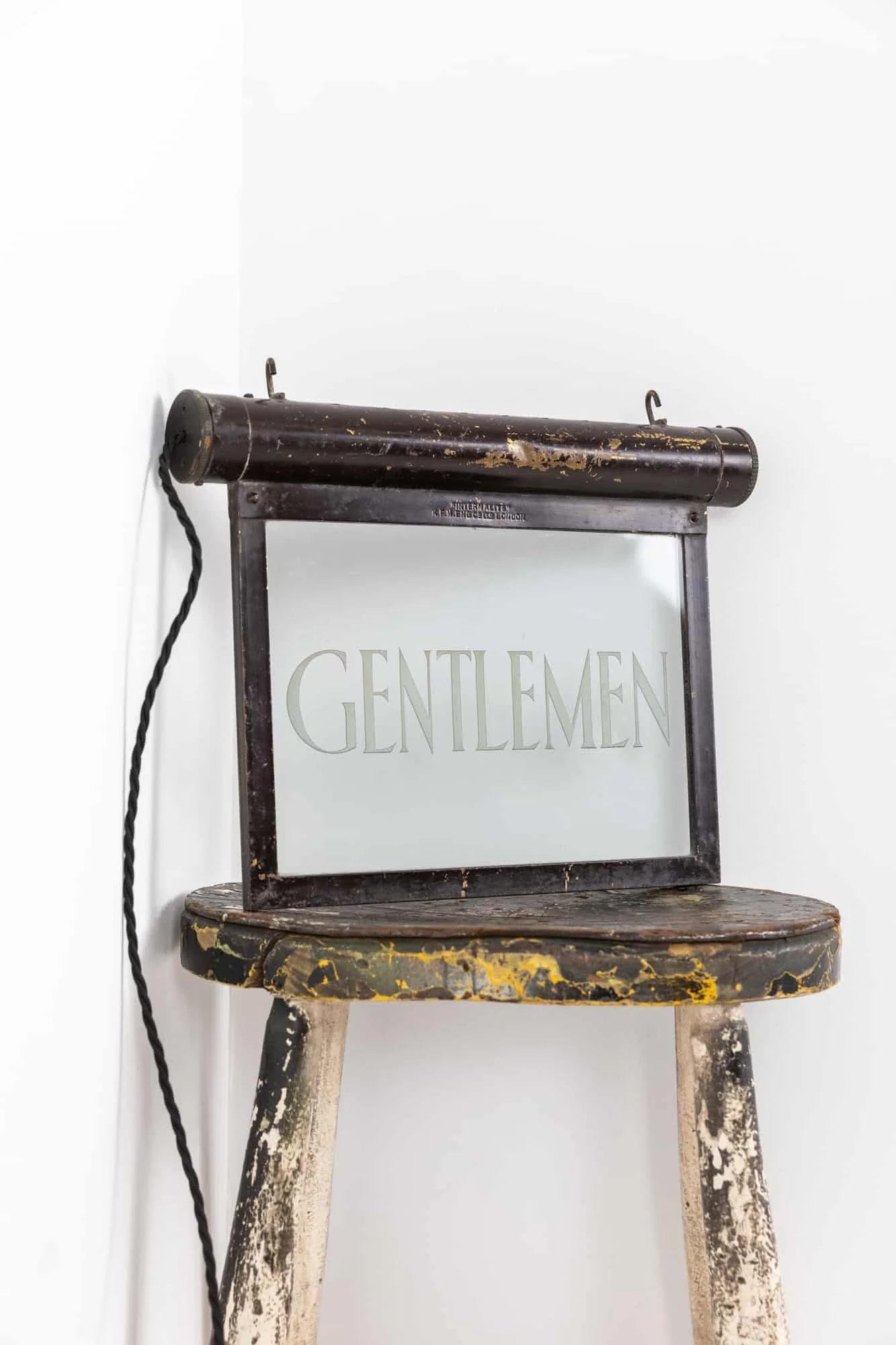 Brass Internalite 'Gentlemen' Illuminated Sign — Antiques Workshop ...