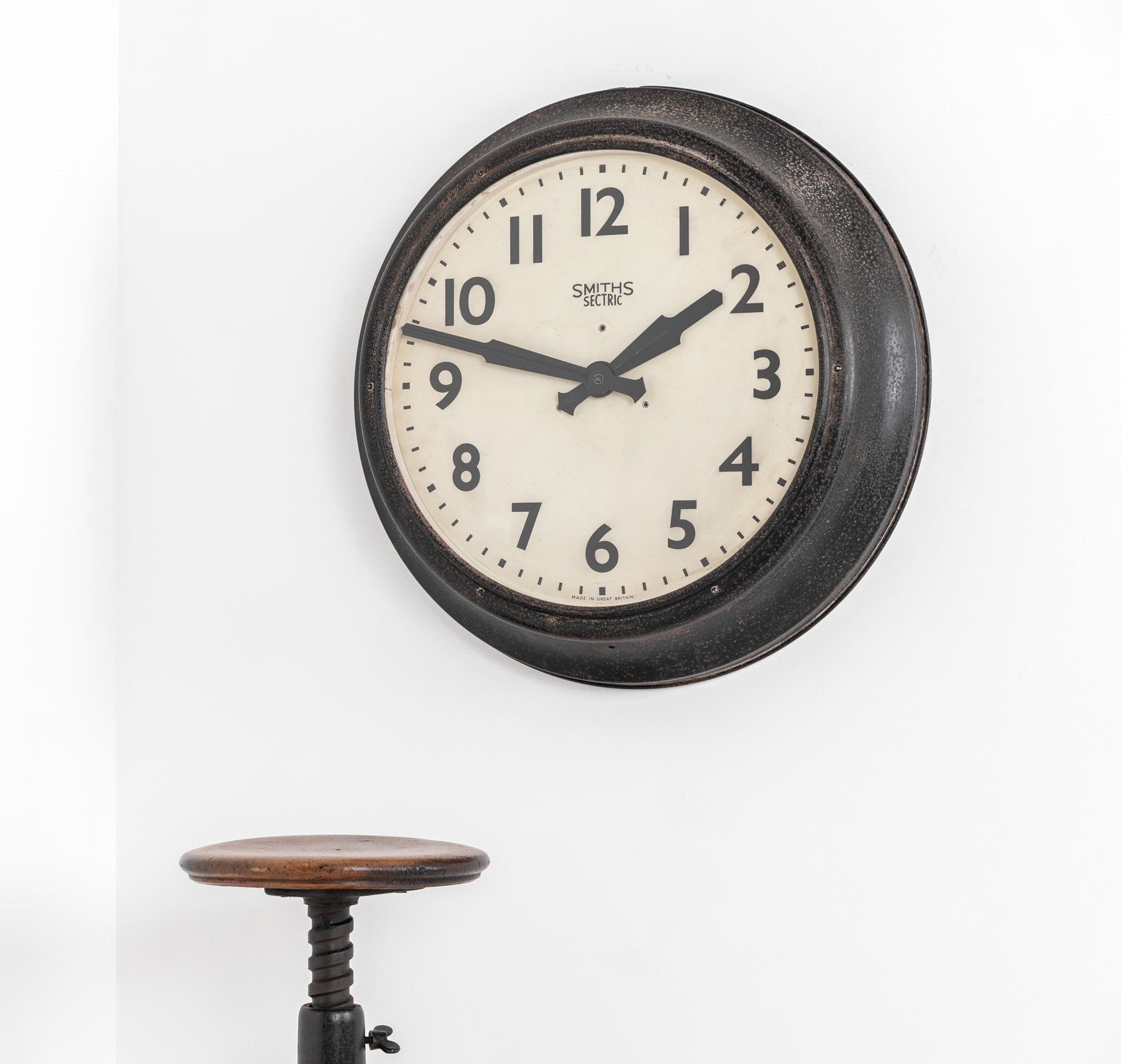 Large Black Smiths Sectric Industrial Clock — Antiques Workshop ...