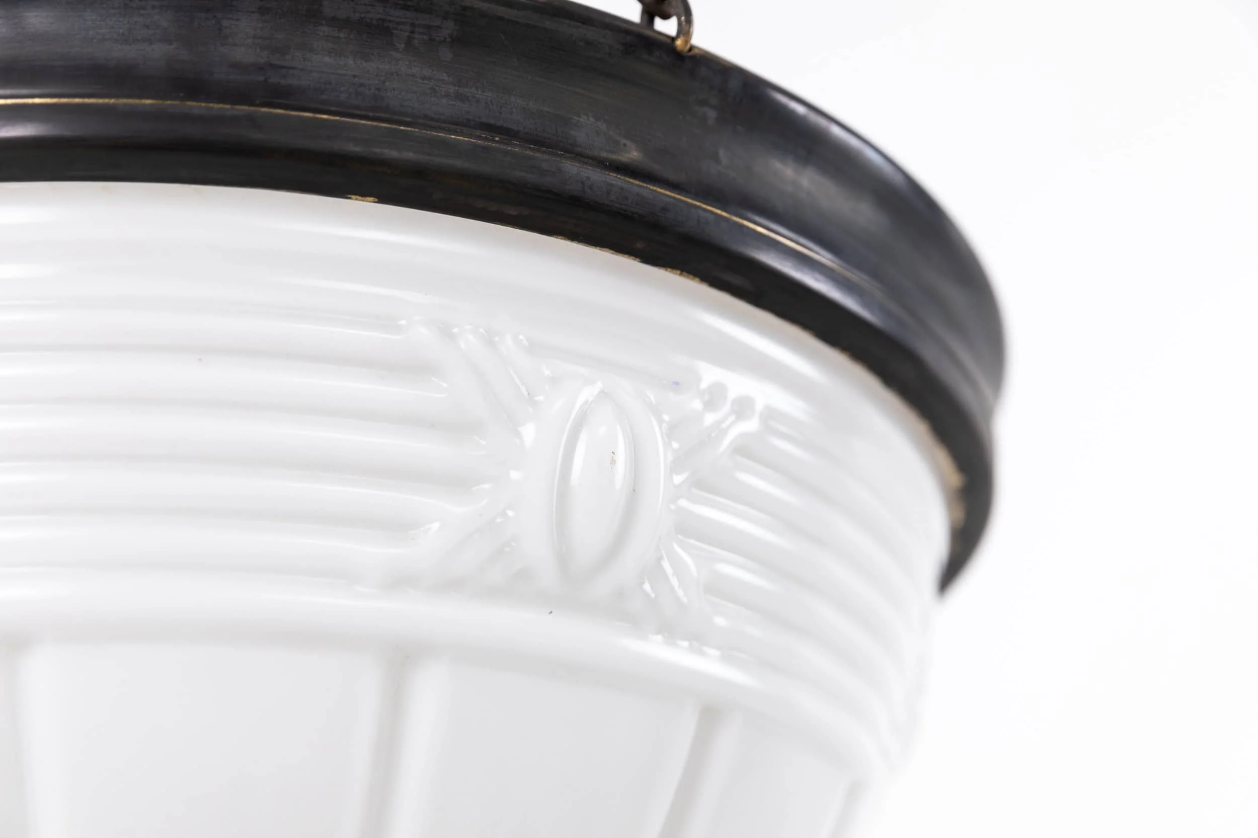 14" Pressed Opaline Glass Plafonnier Ceiling Light — Antiques Workshop ...