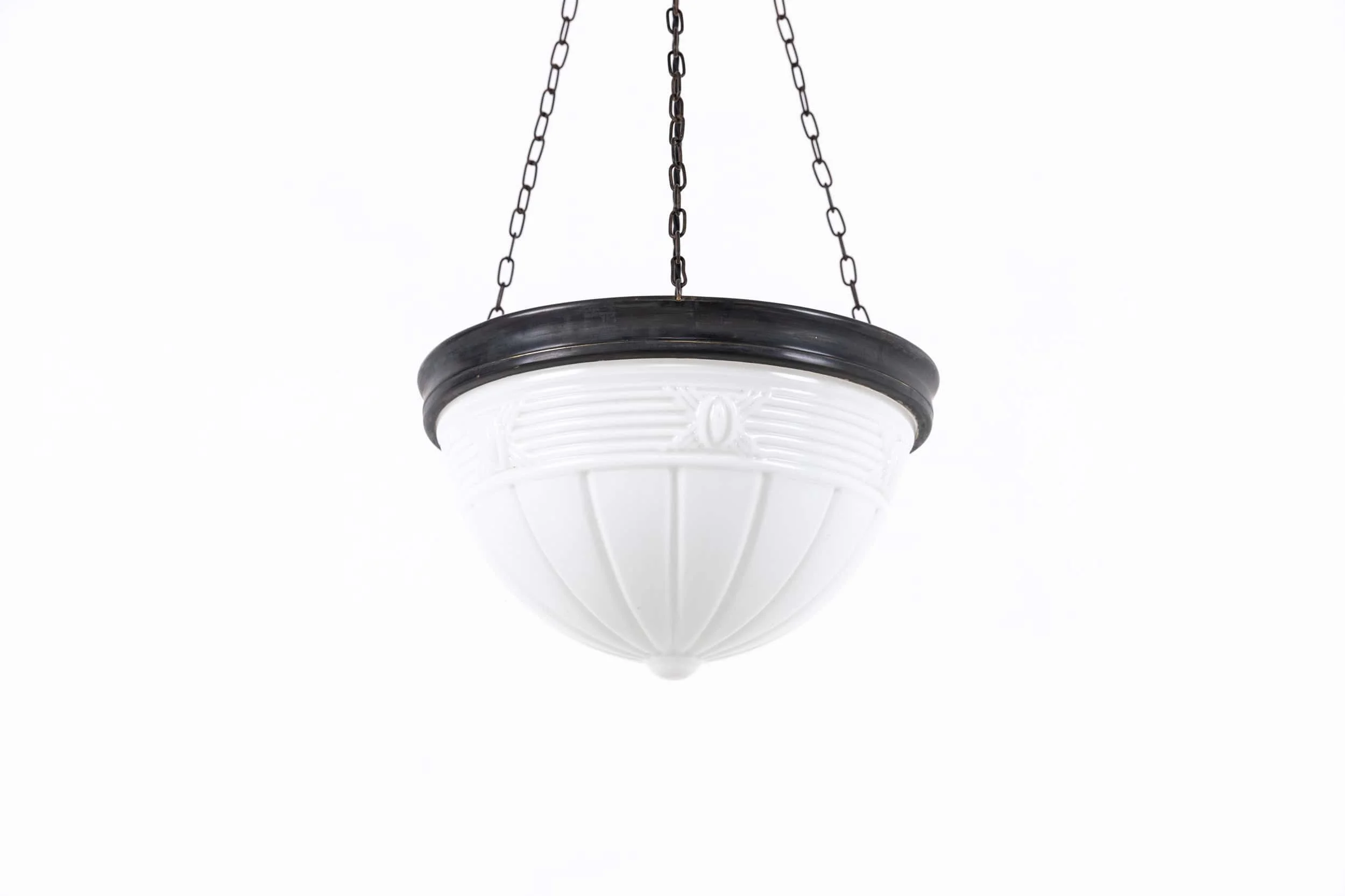 14" Pressed Opaline Glass Plafonnier Ceiling Light — Antiques Workshop ...