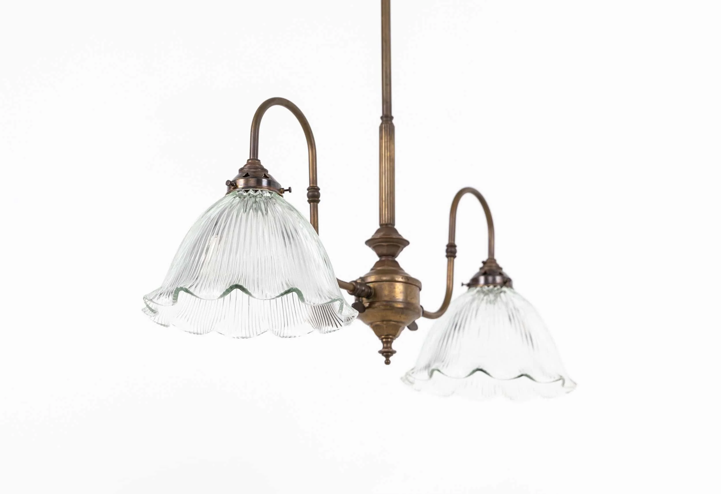 Antique Two-Branch Brass Gasolier — Antiques Workshop | Exceptional ...