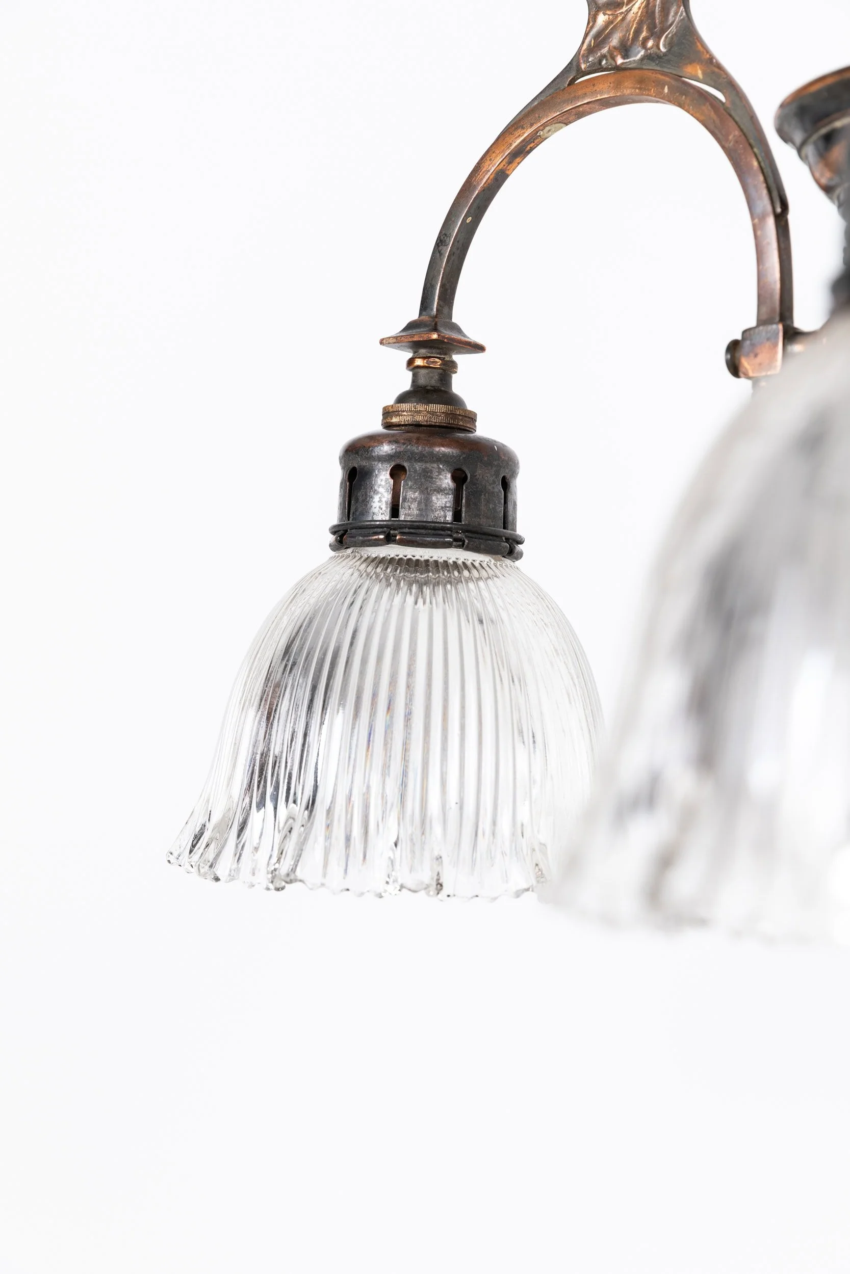 3-Arm Copper Plated GEC Electrolier Light — Antiques Workshop ...