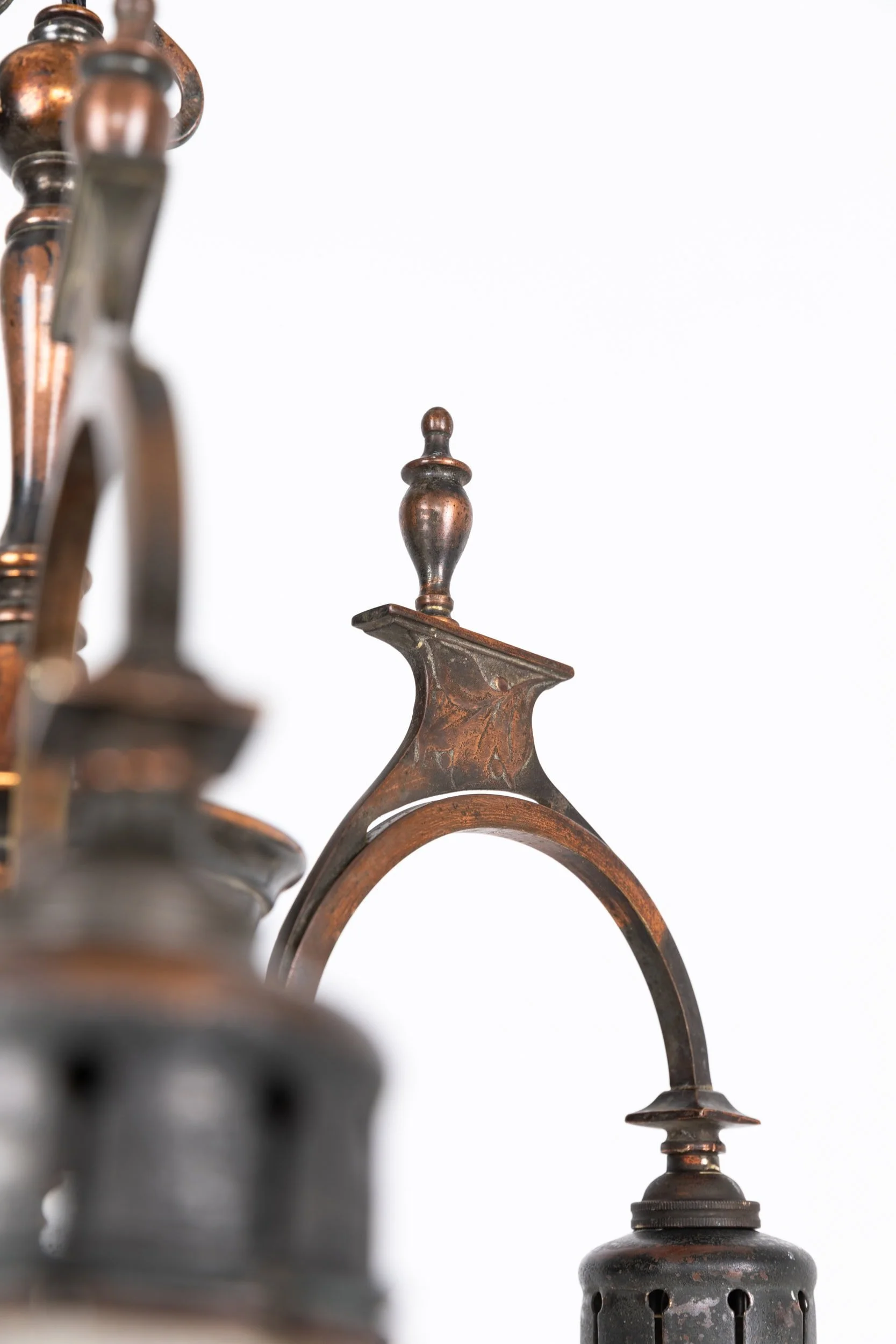 3-Arm Copper Plated GEC Electrolier Light — Antiques Workshop ...