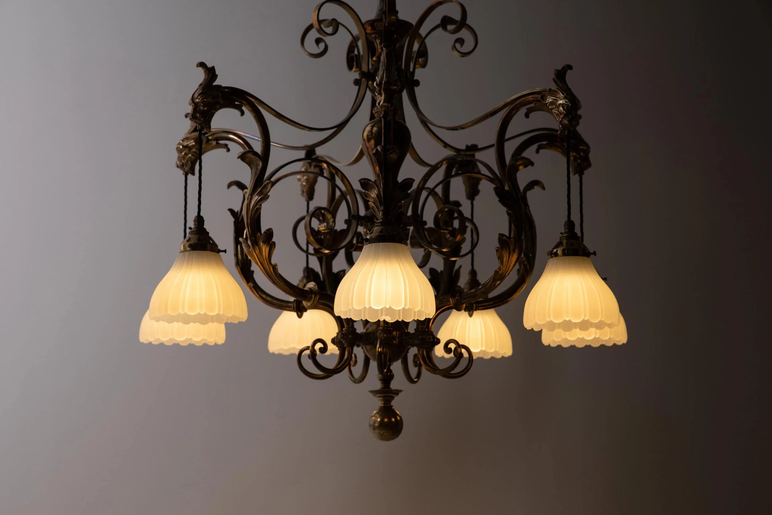 XL Antique F&C Osler Brass Electrolier Light — Antiques Workshop ...