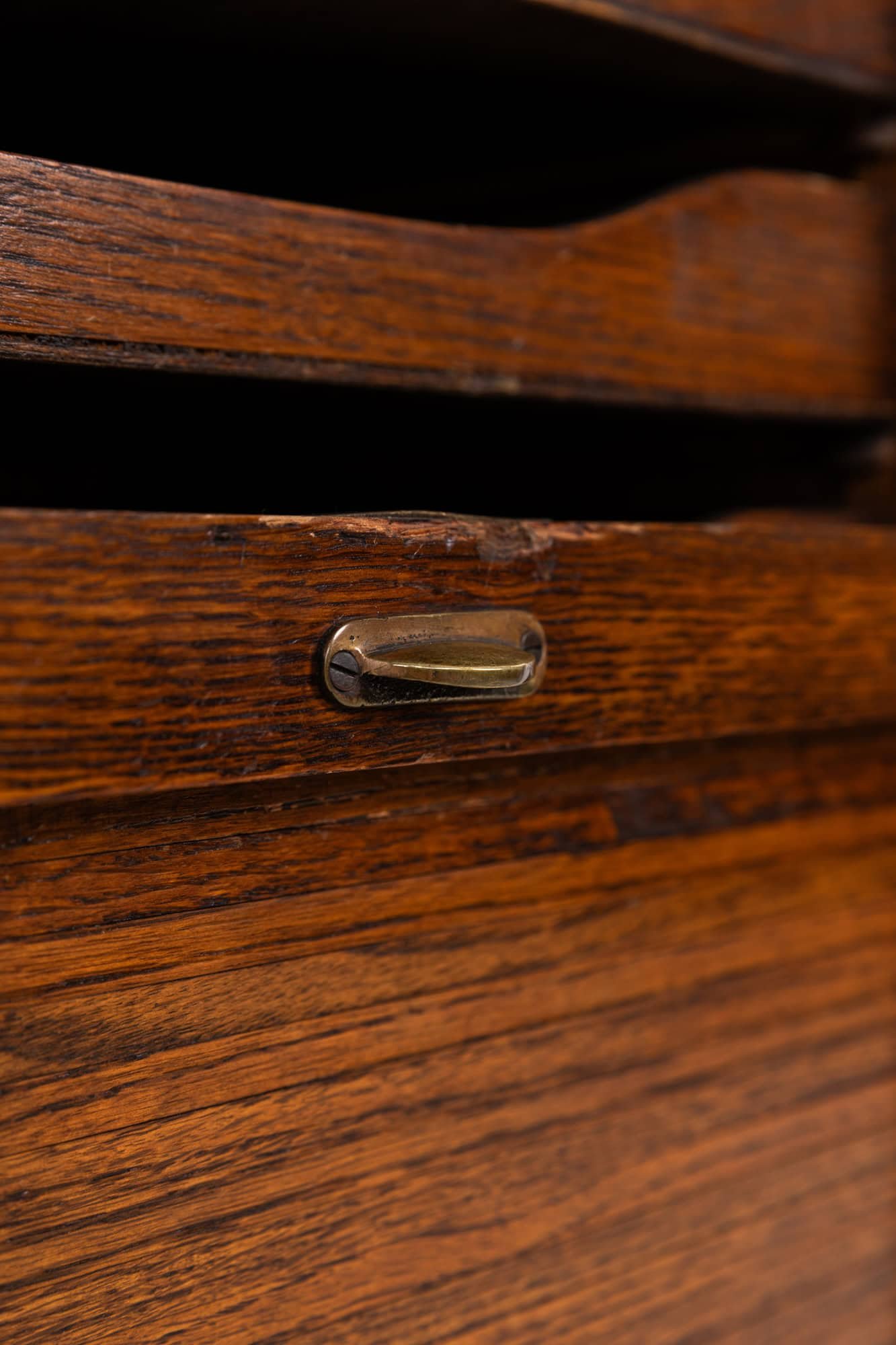 Mid-Century Wooden Tambour Drawer Unit — Antiques Workshop ...