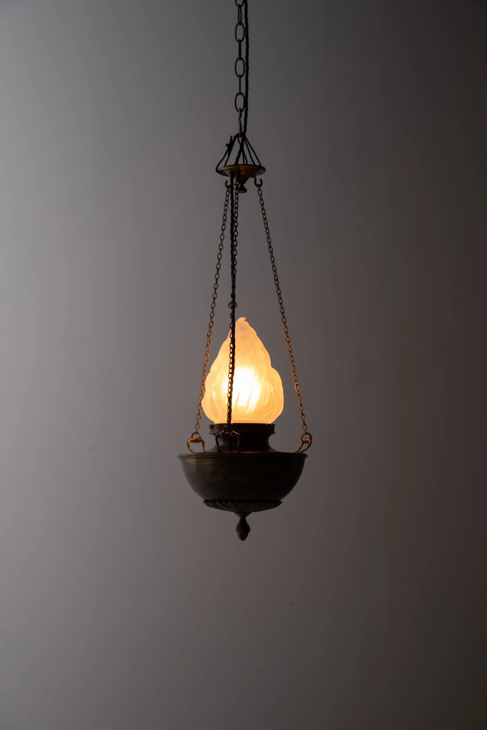 Brass GEC Sanctuary Flame Pendant Light — Antiques Workshop ...