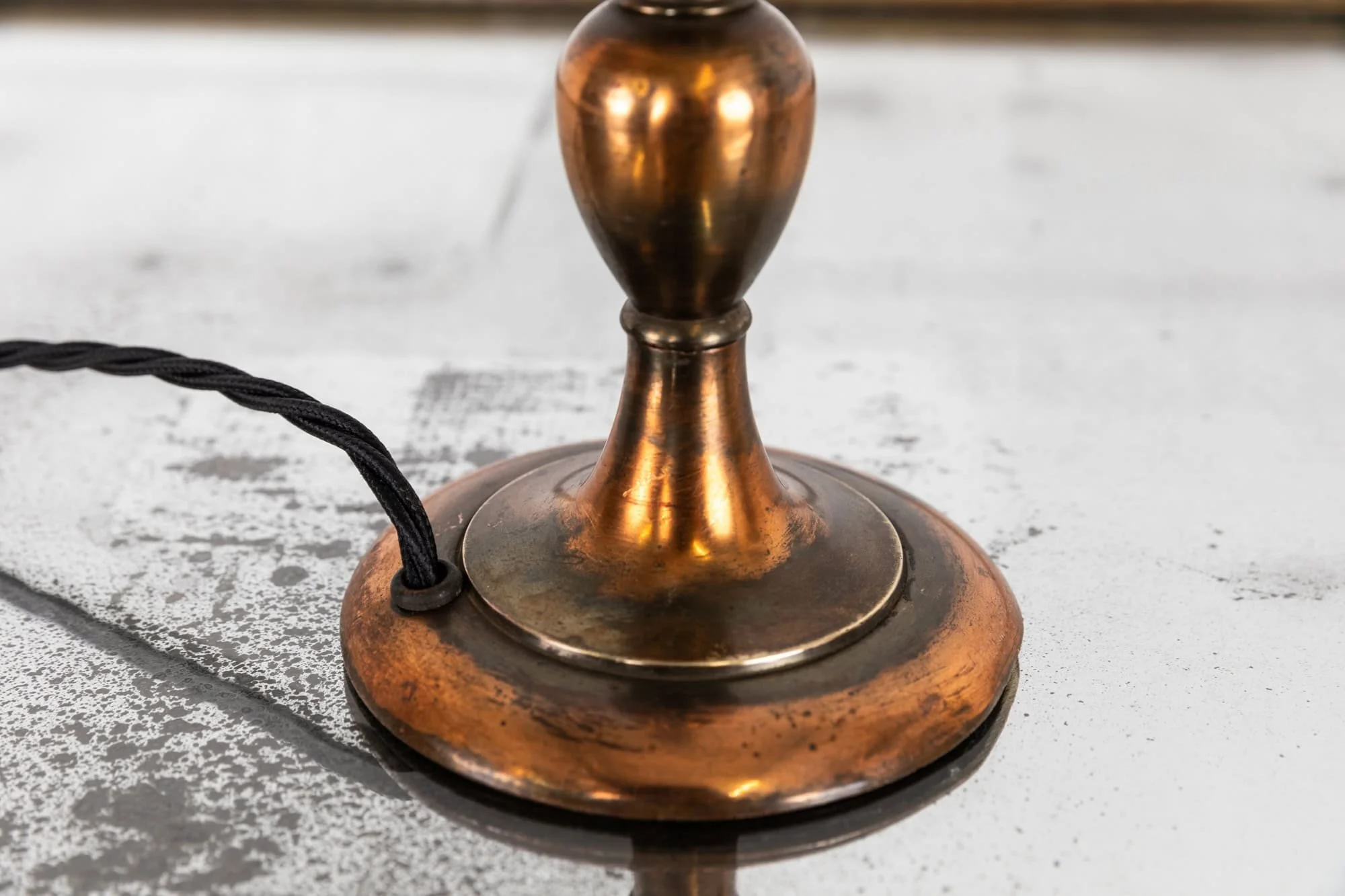 Early 20th Century Oxidised Copper Table Lamp — Antiques Workshop ...