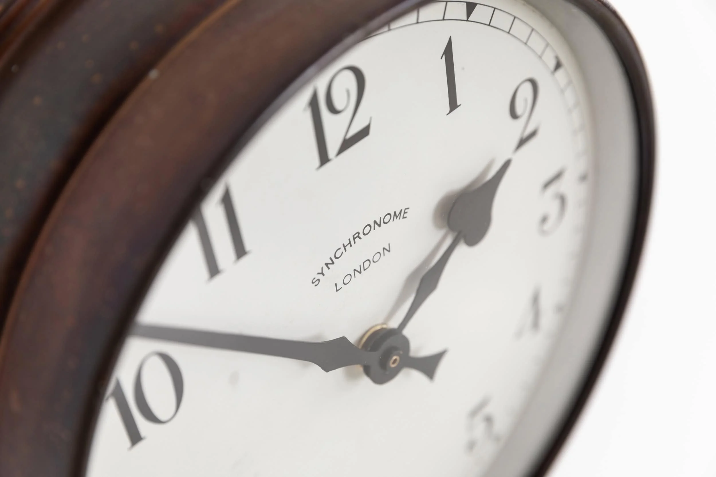 Diminutive Industrial Copper Synchronome Wall Clock — Antiques Workshop ...