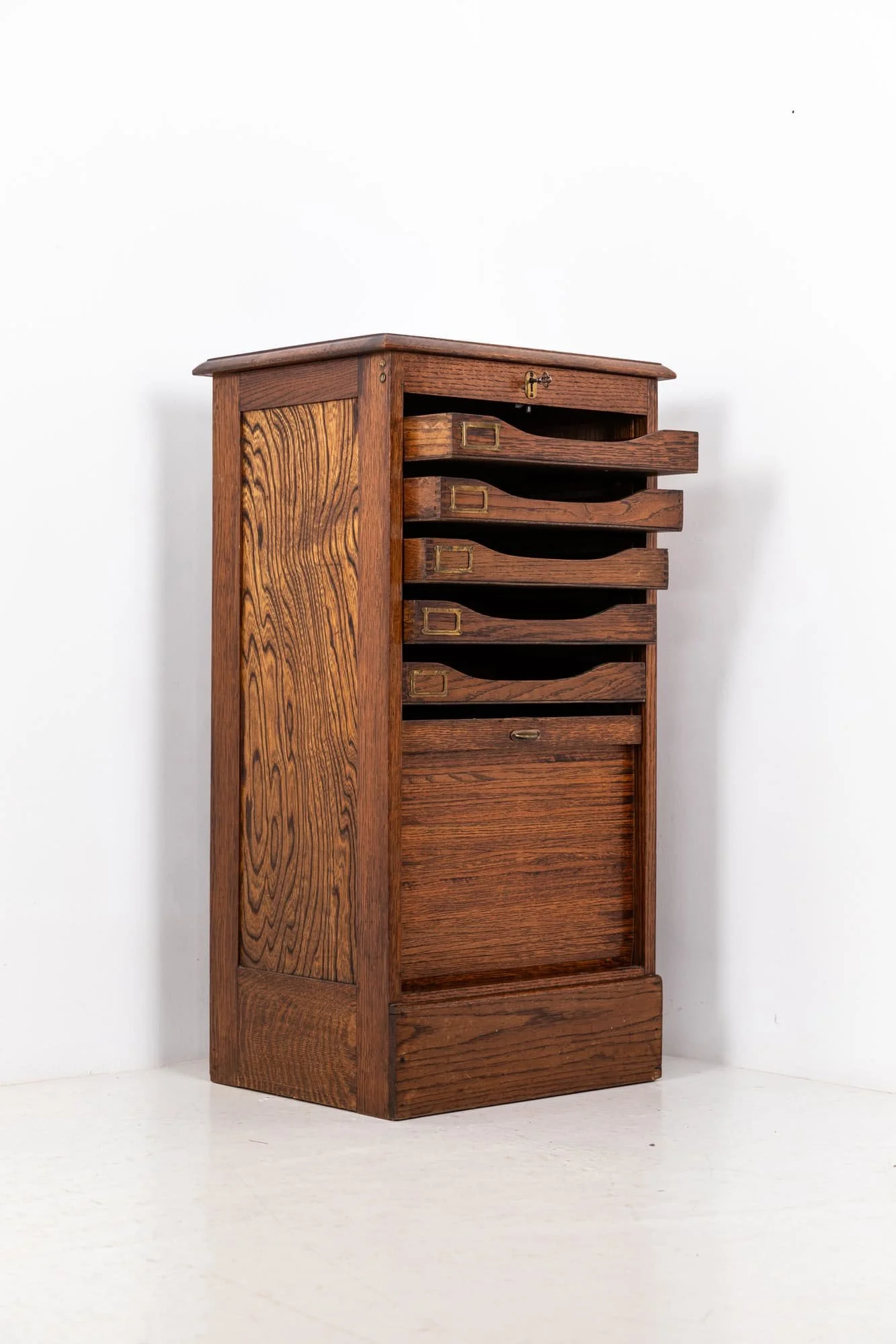 Mid-Century Wooden Tambour Drawer Unit — Antiques Workshop ...
