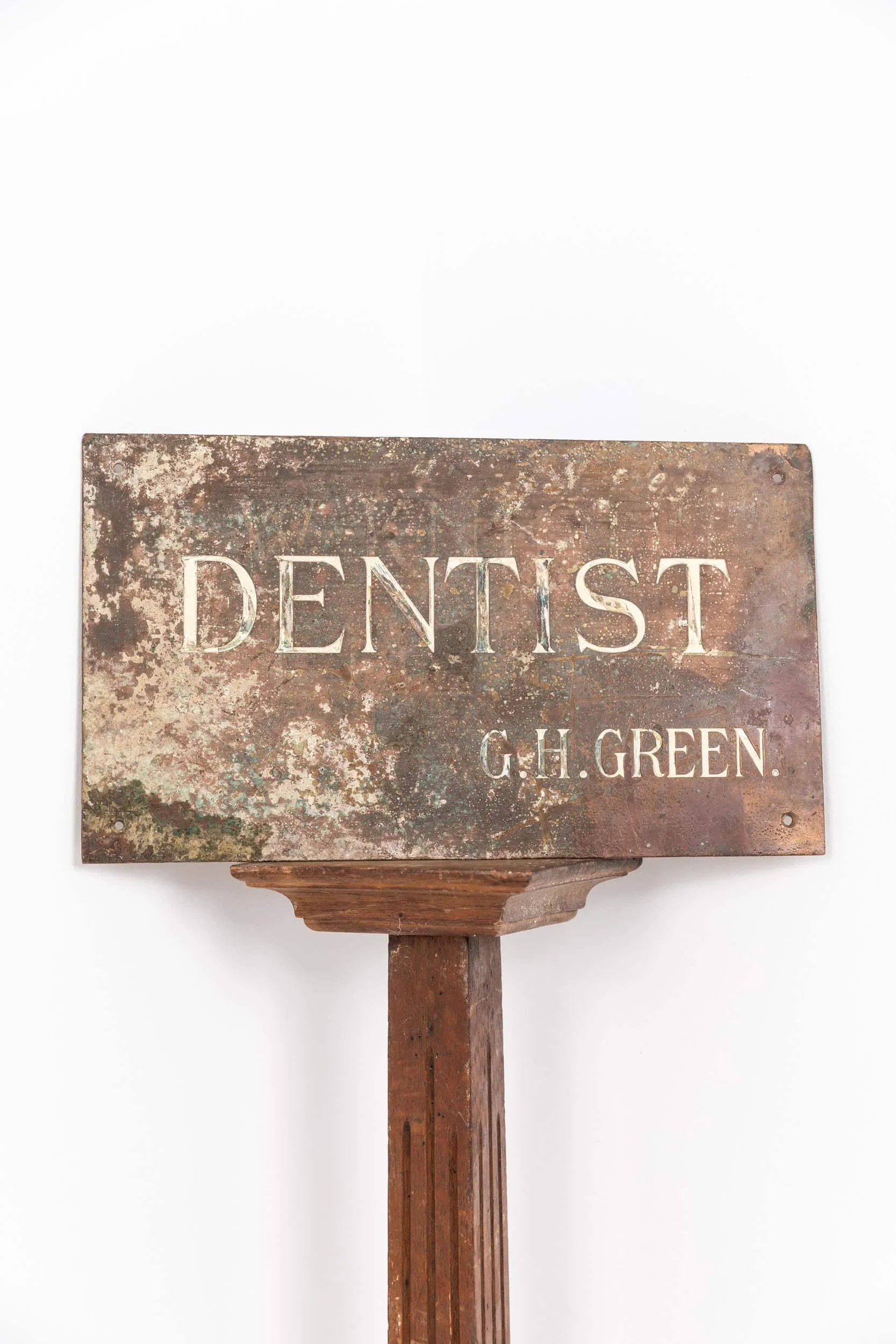 Antique Brass Inlaid Dentist Sign — Antiques Workshop | Exceptional ...