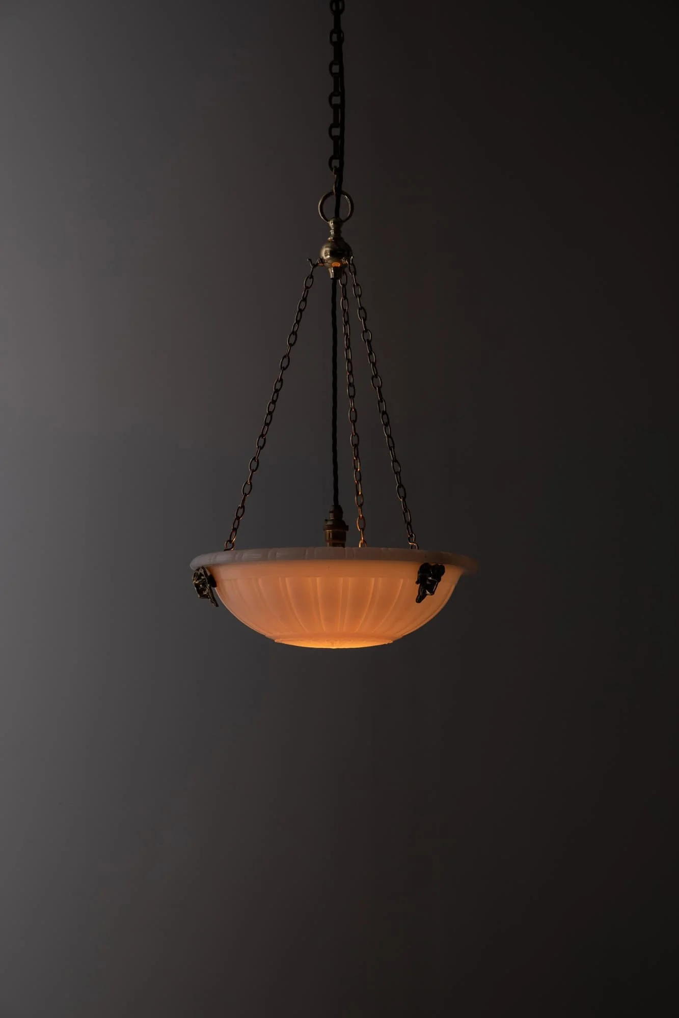 14" Ornate Moonstone Glass Plafonnier Ceiling Light — Antiques Workshop ...