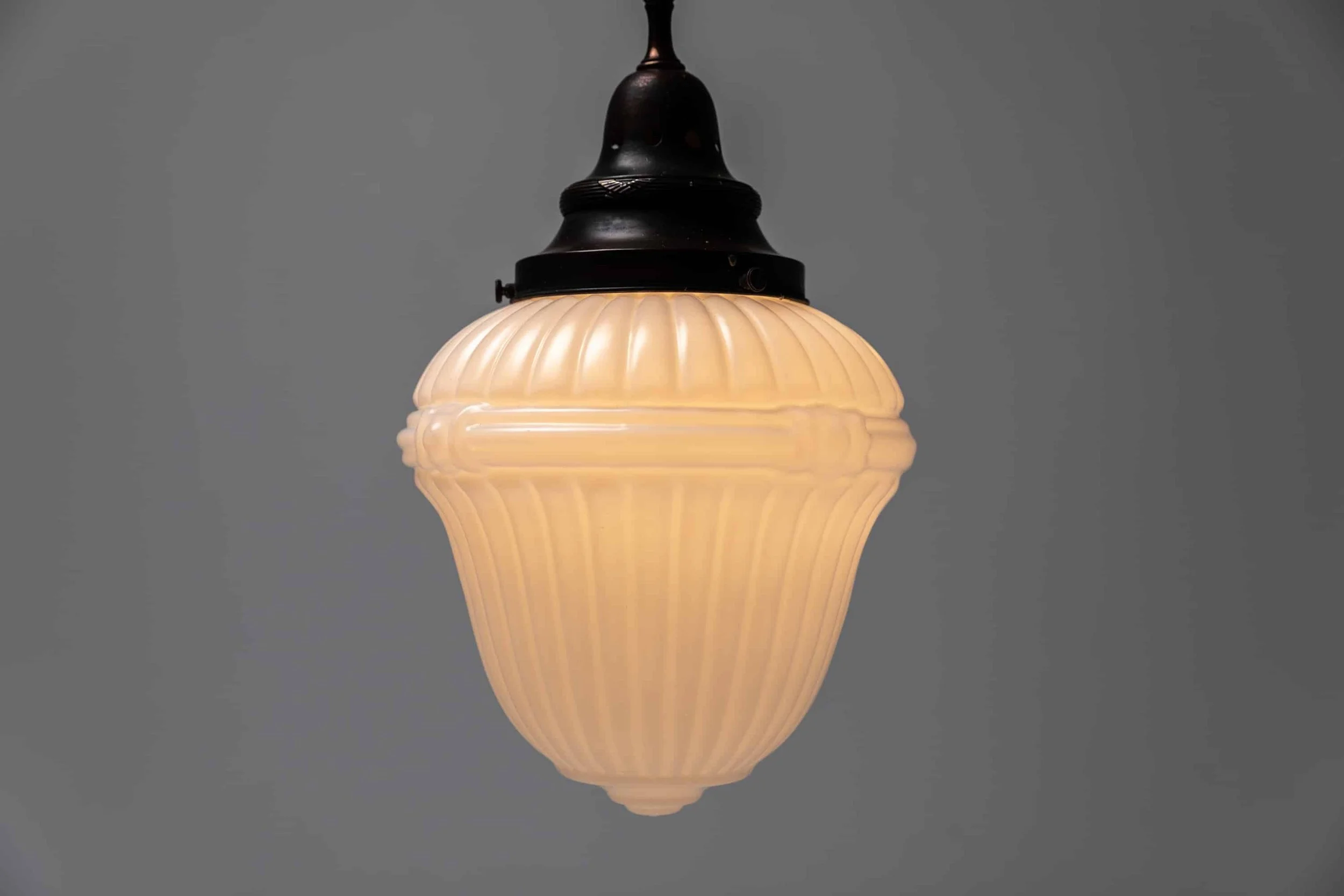 Ornate Moulded Art Deco Opaline Light Pendant — Antiques Workshop ...